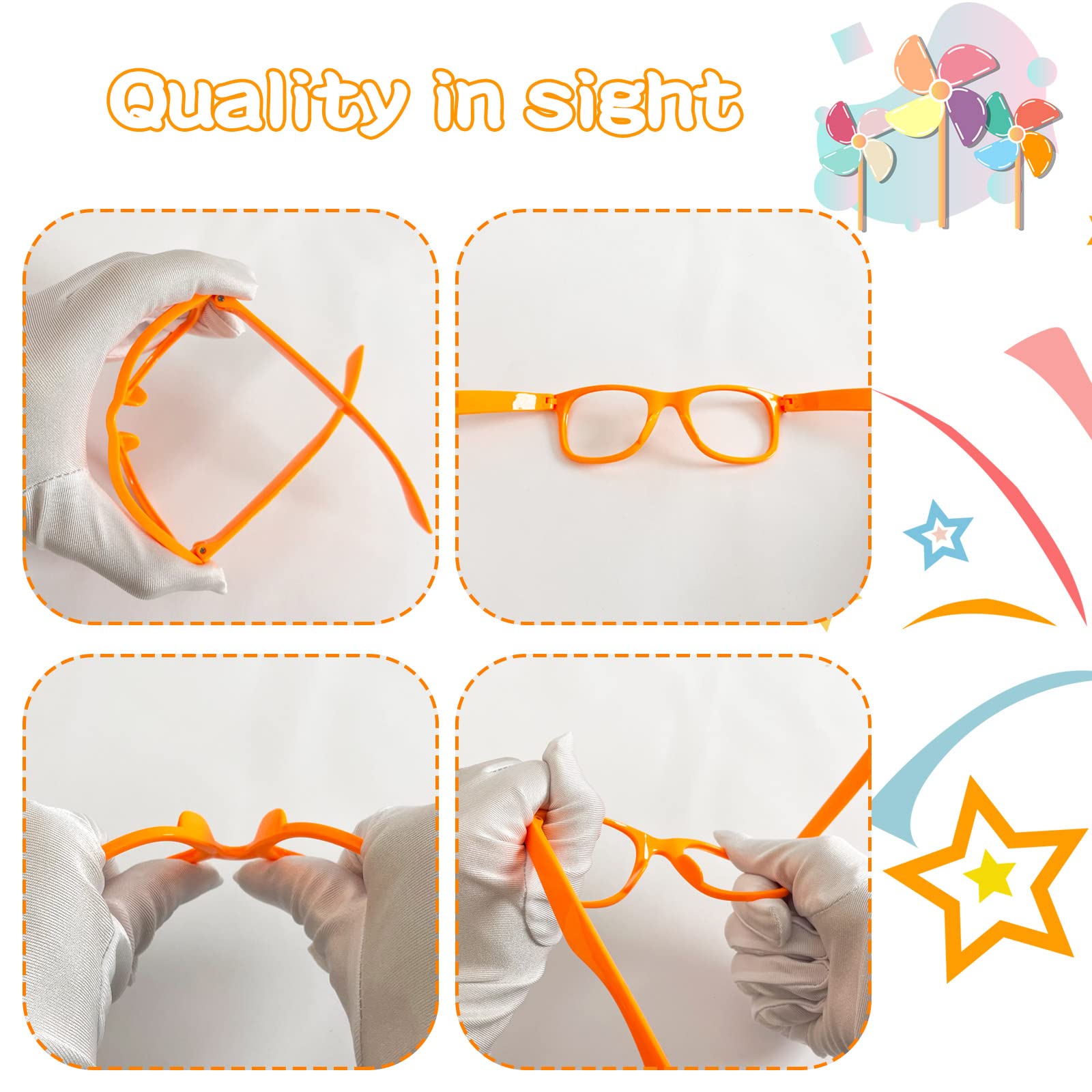 Pibupibu 8 Packs Kids Frame Only No Lens Party Favors Supplies Orange Sunglasses