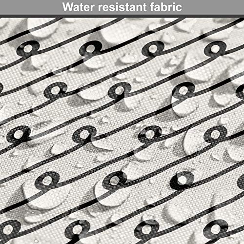Ambesonne Abstract Fabric by The Yard, Basic Diagonal Knots or Streaks Drawn by Hand in Monochrome Style, Decorative Fabric for Upholstery and Home Accents, Charcoal Grey Eggshell