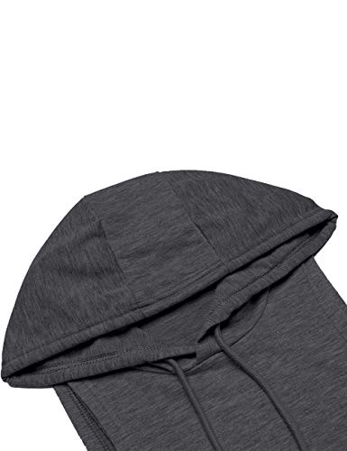 iWoo Mens Workout Hooded Tank Tops Sleeveless Gym Hoodies Shirts Dark Grey S