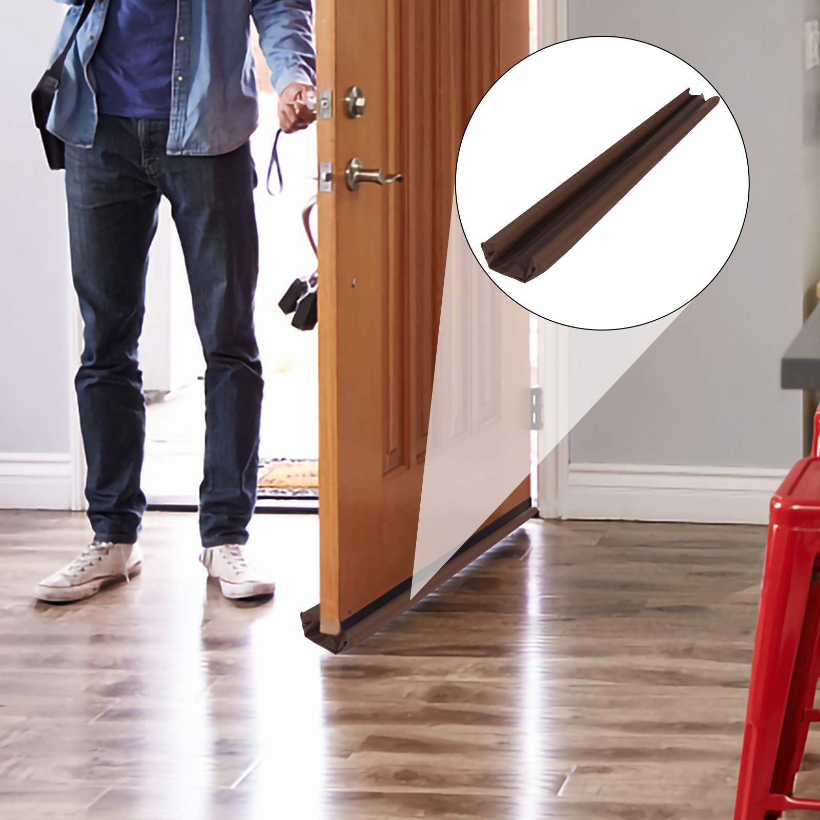 Rehomy Draft Stopper for Door Bottom, Door Dust Protector Twin Door Draft Blocker,Draught Excluder for Bottom of Door 85 x 12cm