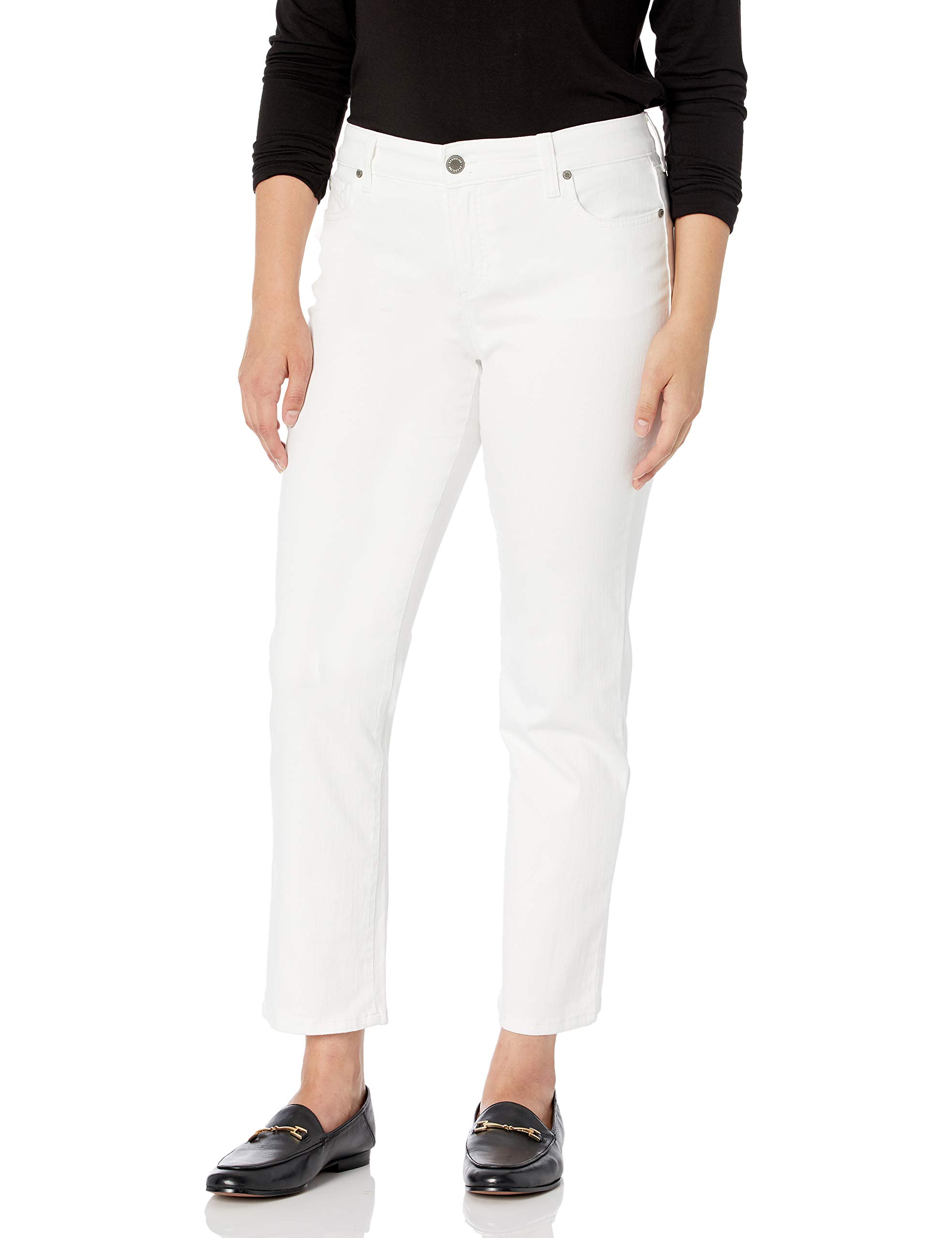 Bandolino Women's Mandie Signature Fit High Rise Straight Leg Jean, White, 12