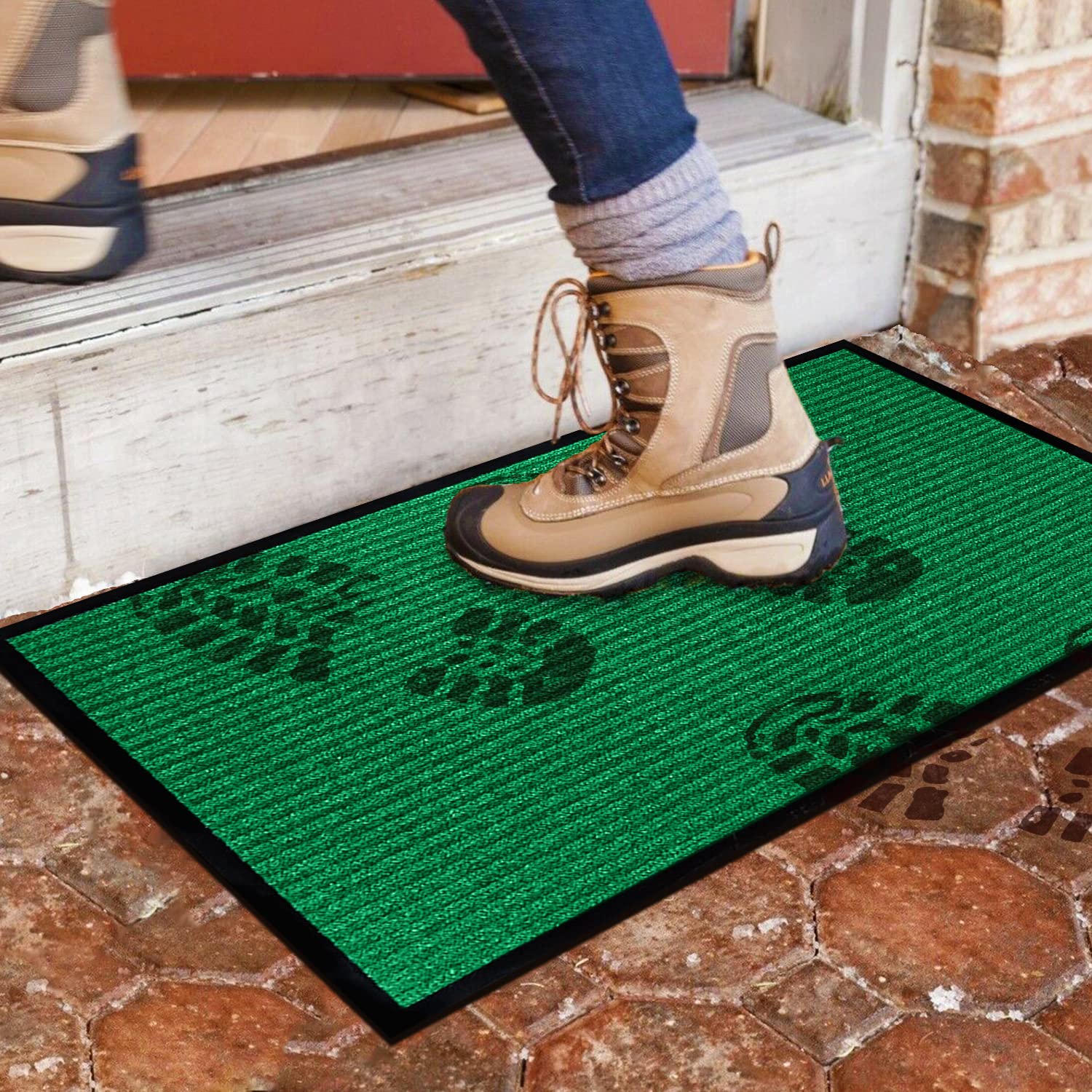 LuxUrux Durable Rubber Door Mat - Heavy Duty, Indoor/Outdoor (17'' x 30'') - Easy Clean, Waterproof, Low-Profile - Ideal for Entryways, Patios, Garages