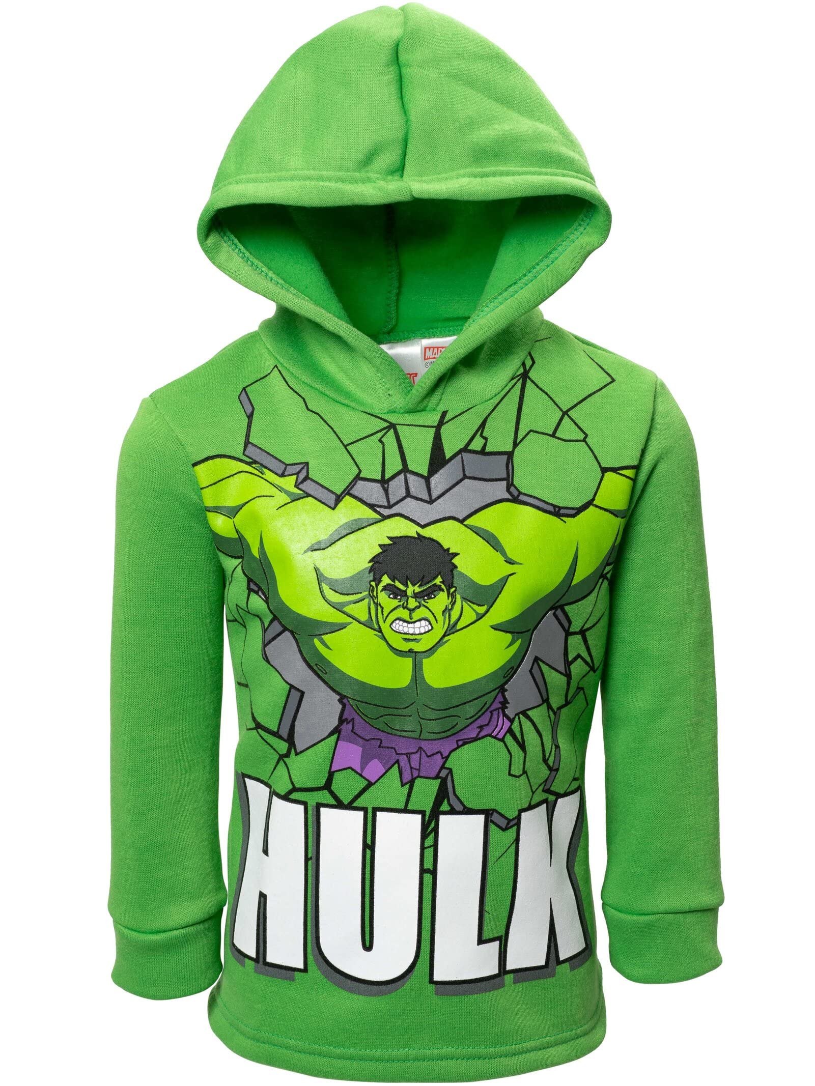 Marvel Avengers Hulk Little Boys Fleece Pullover Hoodie and Pants Outfit Set Green/Black 7-8