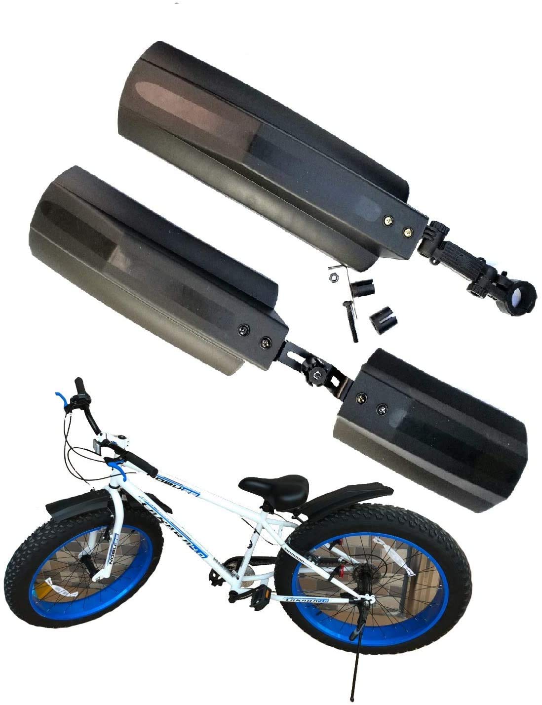 WIROJ BlueSunshine Fat Tire Bike Fenders, 26 inch Snow Bicycle Bike Front Rear Mudguard Cycling Bike Fender for Mountain Bike