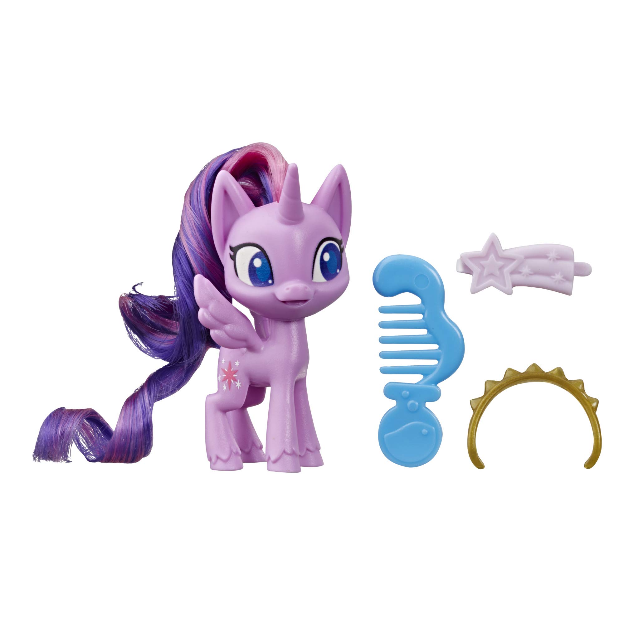 My Little Pony Potion Pony 3-Pack - Twilight Sparkle, Applejack, and Trixie Lulamoon 3-Inch Pony Toys with Brushable Hair, 15 Accessories