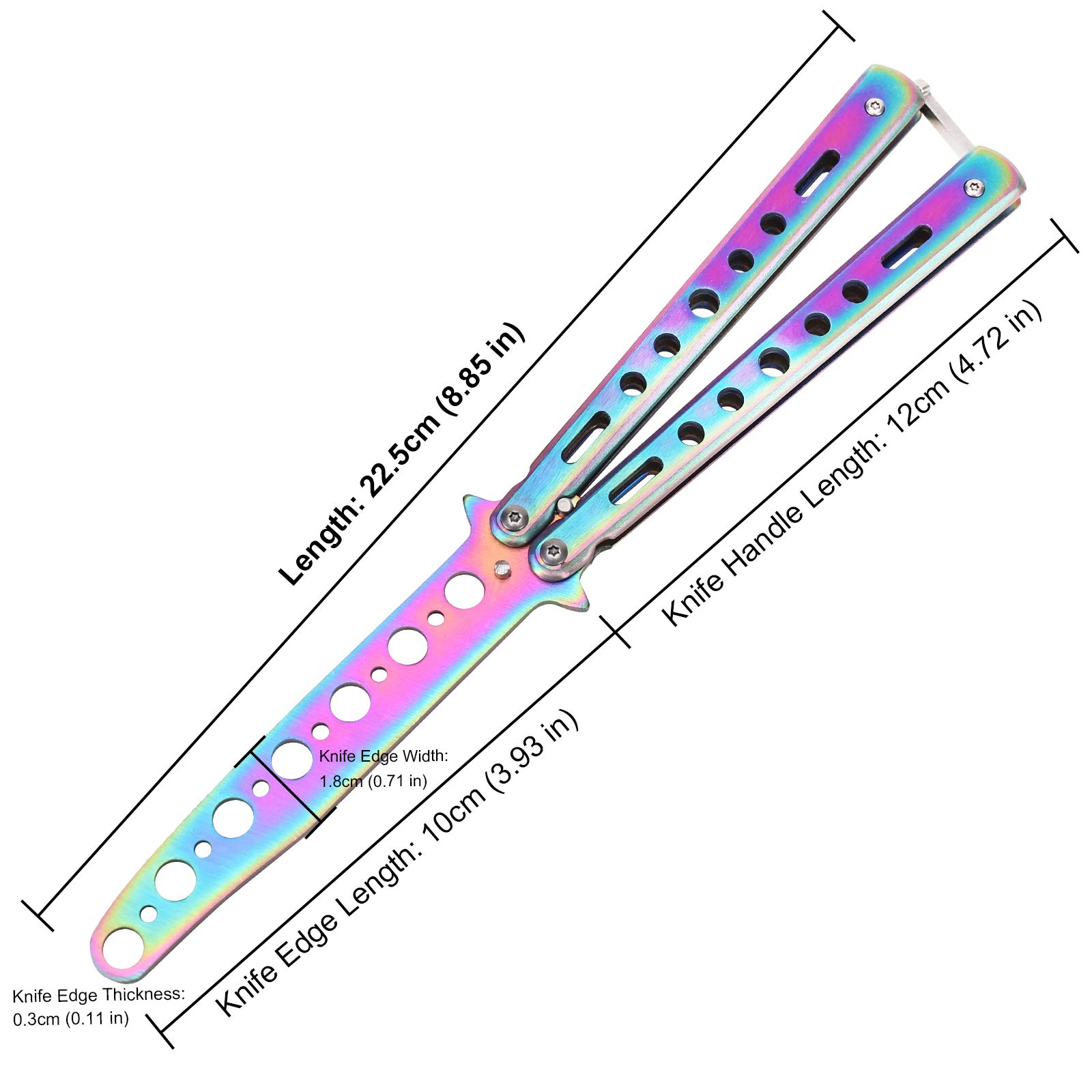 LEYAOAndizhich Folding Colorful Tool, Tactical Stainless Steel Folding Butterfly-Open Style, Best Balance and Inertia, Great for Beginners
