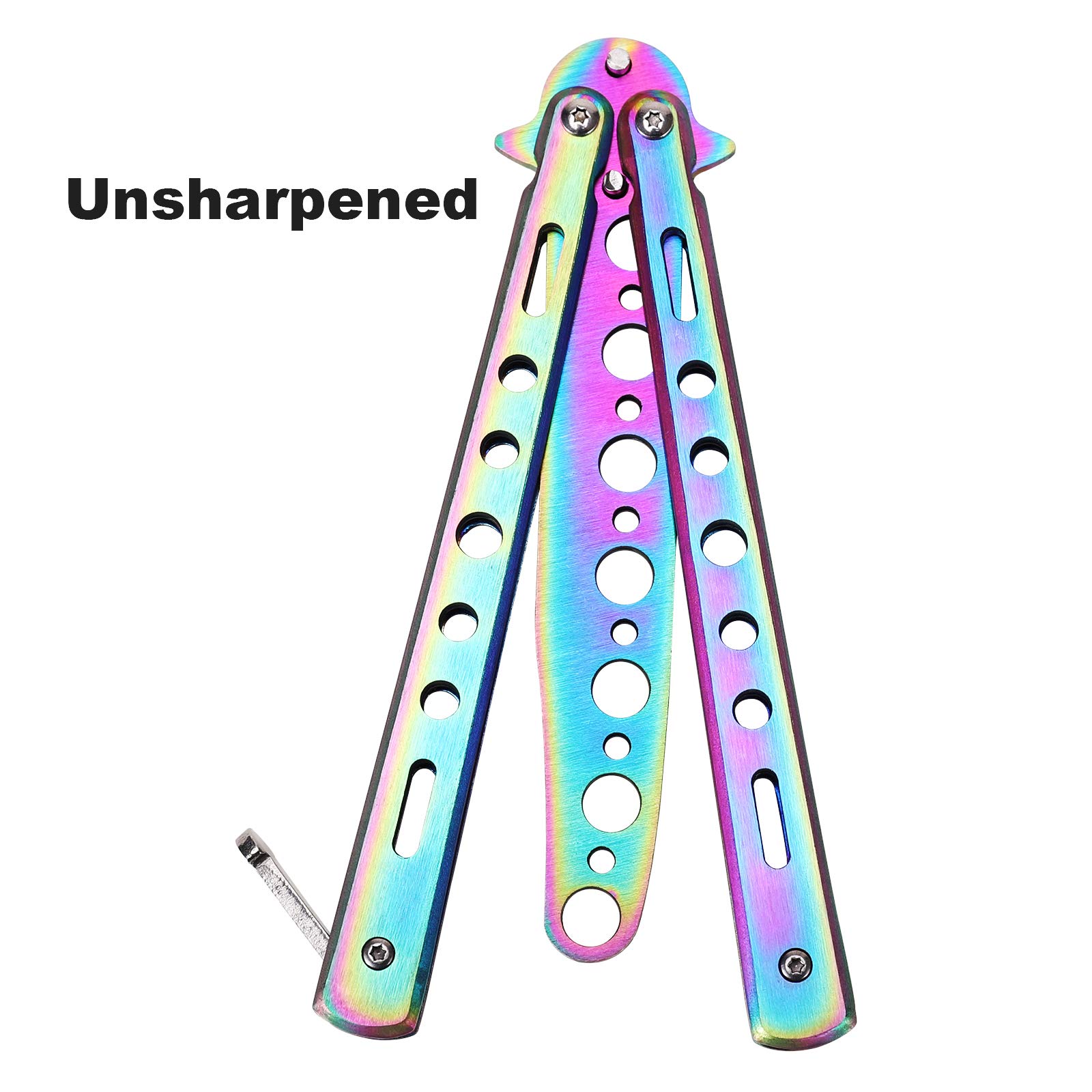 LEYAOAndizhich Folding Colorful Tool, Tactical Stainless Steel Folding Butterfly-Open Style, Best Balance and Inertia, Great for Beginners