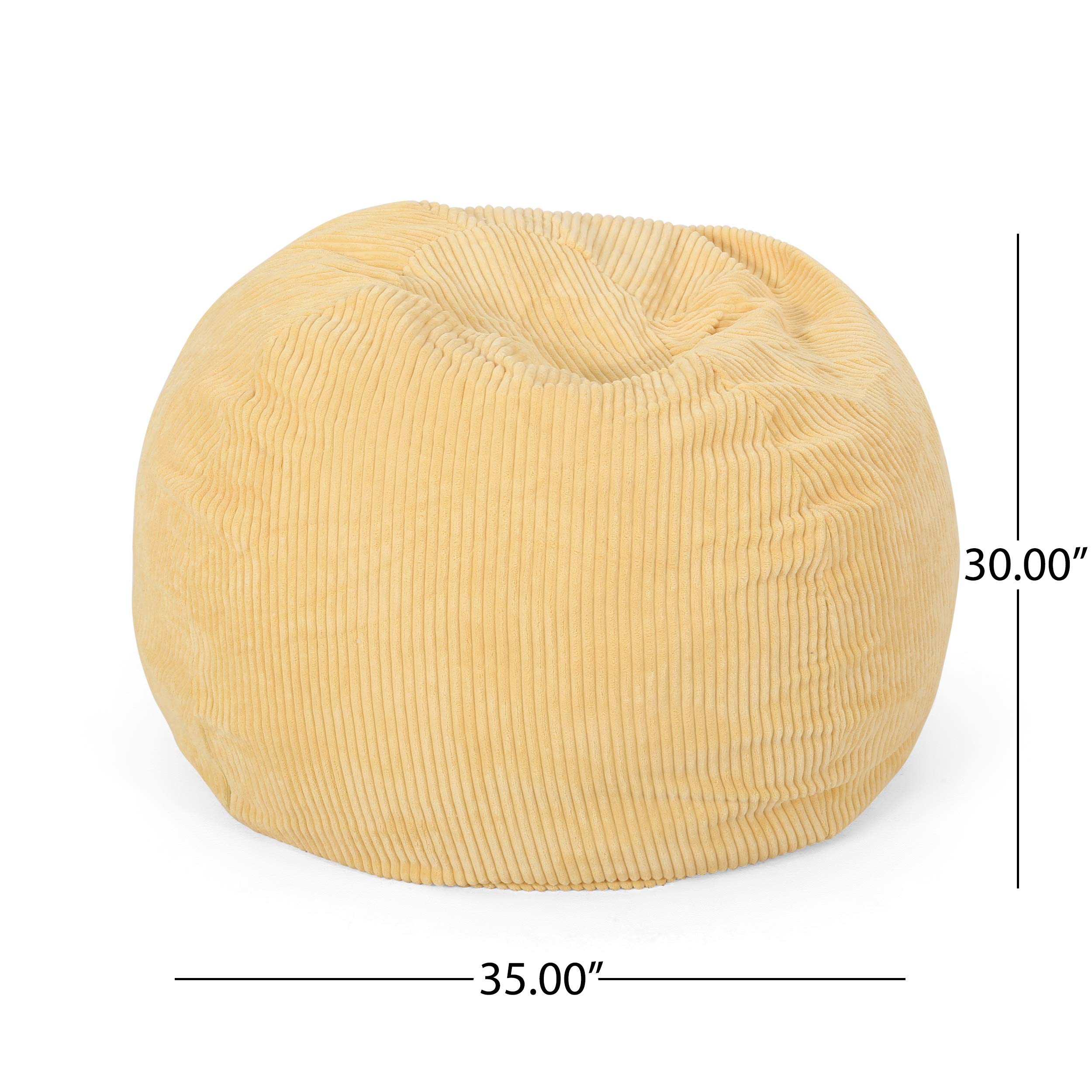 Christopher Knight Home Samantha 3 Foot Beanbag, Mustard Yellow