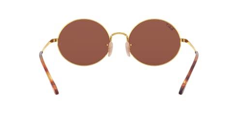 Ray-Ban Rb1970 Oval Sunglasses, Gold/Polarized Purple, 54 mm