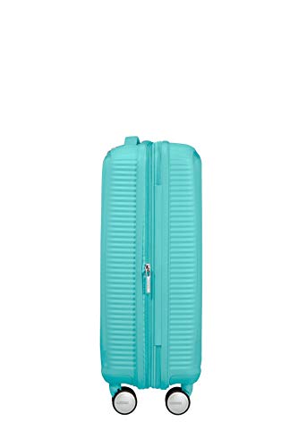 American Tourister Unisex_Adult Soundbox, Blue (Poolside Blue), Spinner S EXP (55 cm-41 L)
