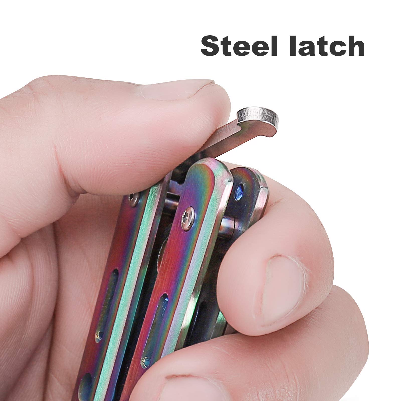 LEYAOAndizhich Folding Colorful Tool, Tactical Stainless Steel Folding Butterfly-Open Style, Best Balance and Inertia, Great for Beginners