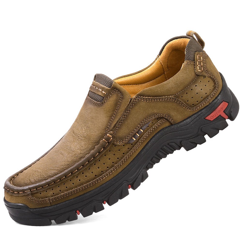 ALITIKAVIC Mens Slip On Casual Shoes Leather Comfortable Walking Loafers