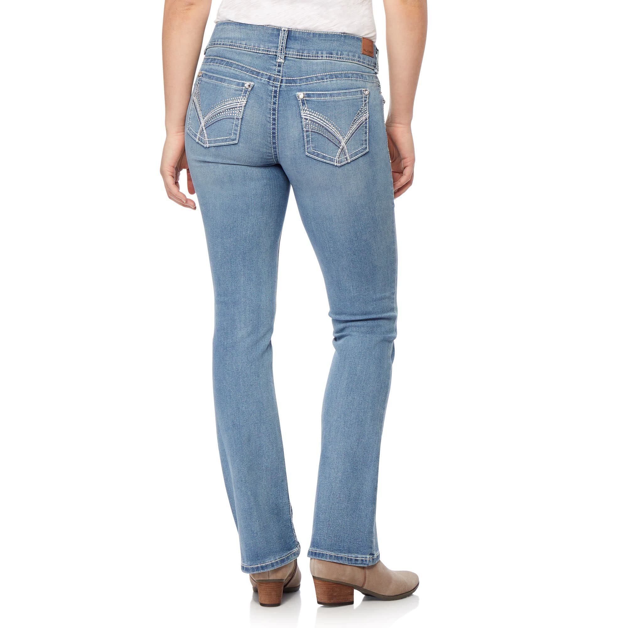WallFlower Women's Luscious Curvy Bootcut Mid-Rise Bling Insta Stretch Juniors Jeans (Standard and Plus), Paola, 13