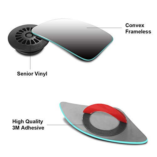 POMFW Blind Spot Mirror, 2 inch Rearview Convex Side Mirrors for Cars SUV Truck Van Stick on 3M Adhesive, Rear View HD Glass Frameless Sway Rotate adjustable Wide Angle 2PCS (Fanshaped)