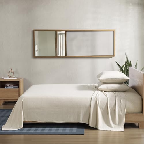 Brielle Home Jersey Knit Cotton Sheet Set - Breathable, Soft, T-Shirt Fabric - Heather Taupe, Queen