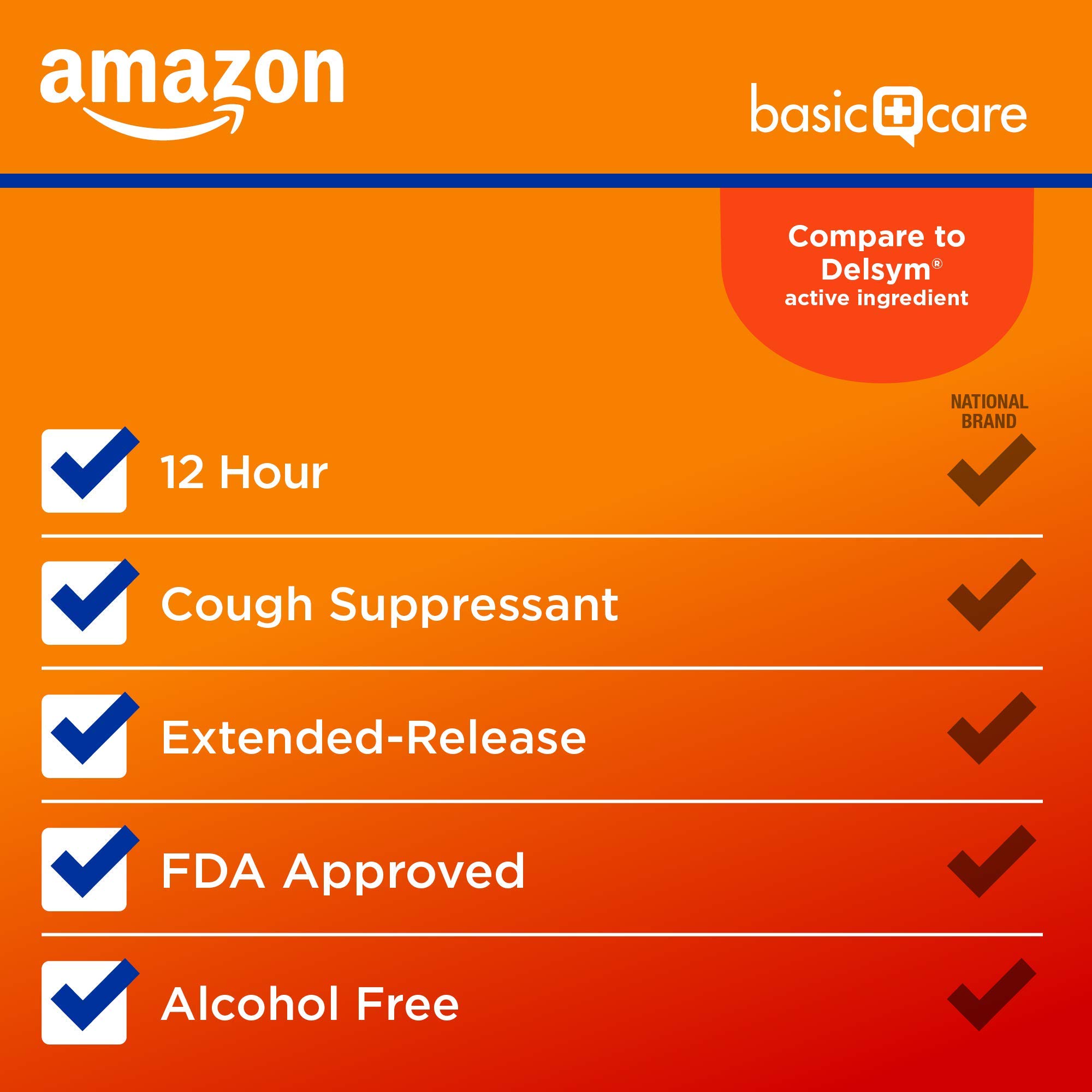 Amazon Basic Care 12 Hour Cough DM Syrup, Extended-Release Dextromethorphan, Grape Flavor Liquid Medicine, 5 fl oz (Pack of 1)