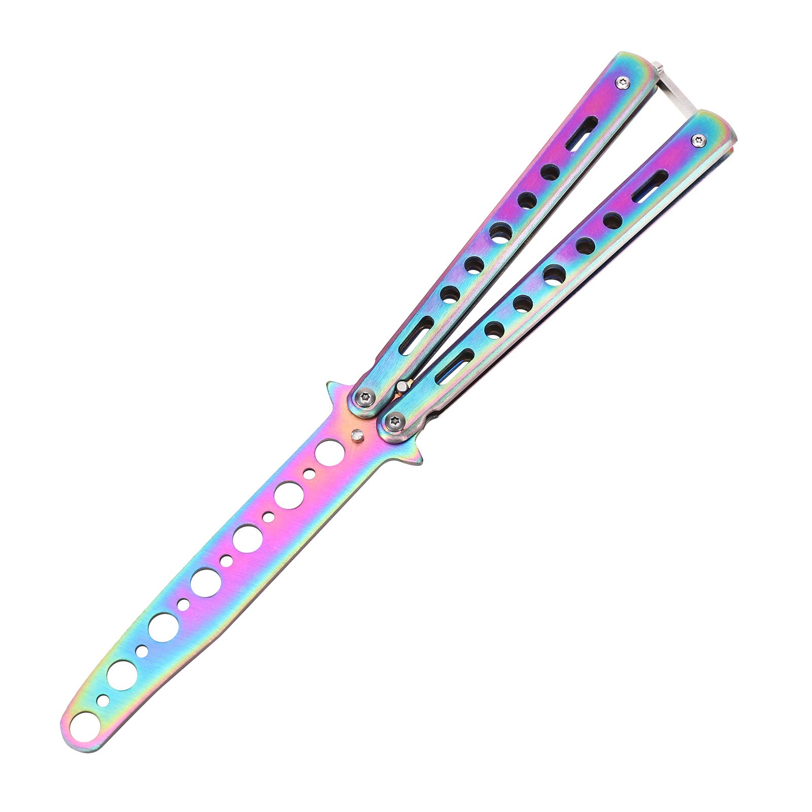 LEYAOAndizhich Folding Colorful Tool, Tactical Stainless Steel Folding Butterfly-Open Style, Best Balance and Inertia, Great for Beginners