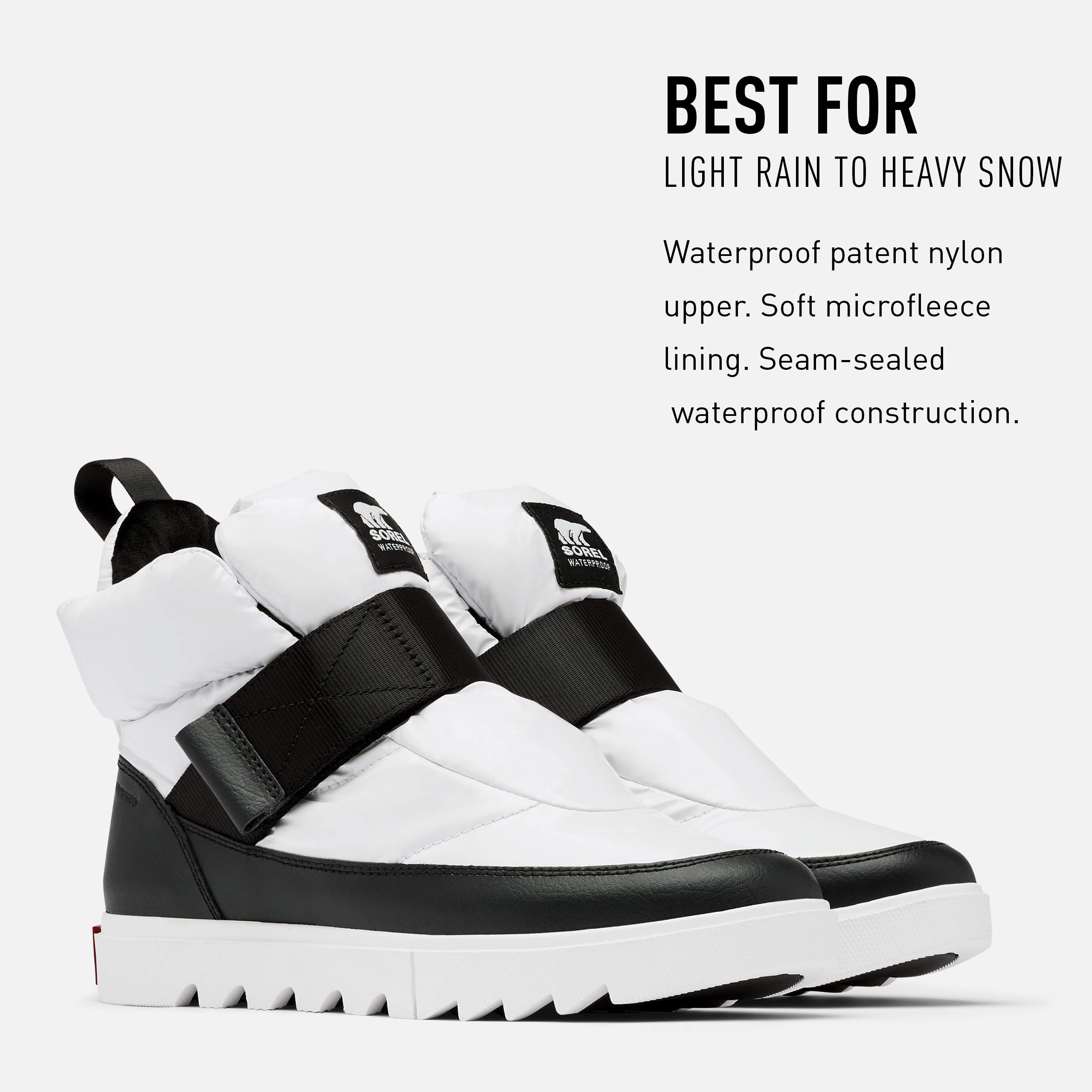 Sorel Women's Joan of Arctic Next Lite Strap Puffy Boot- Waterproof - White, Black - Size 10