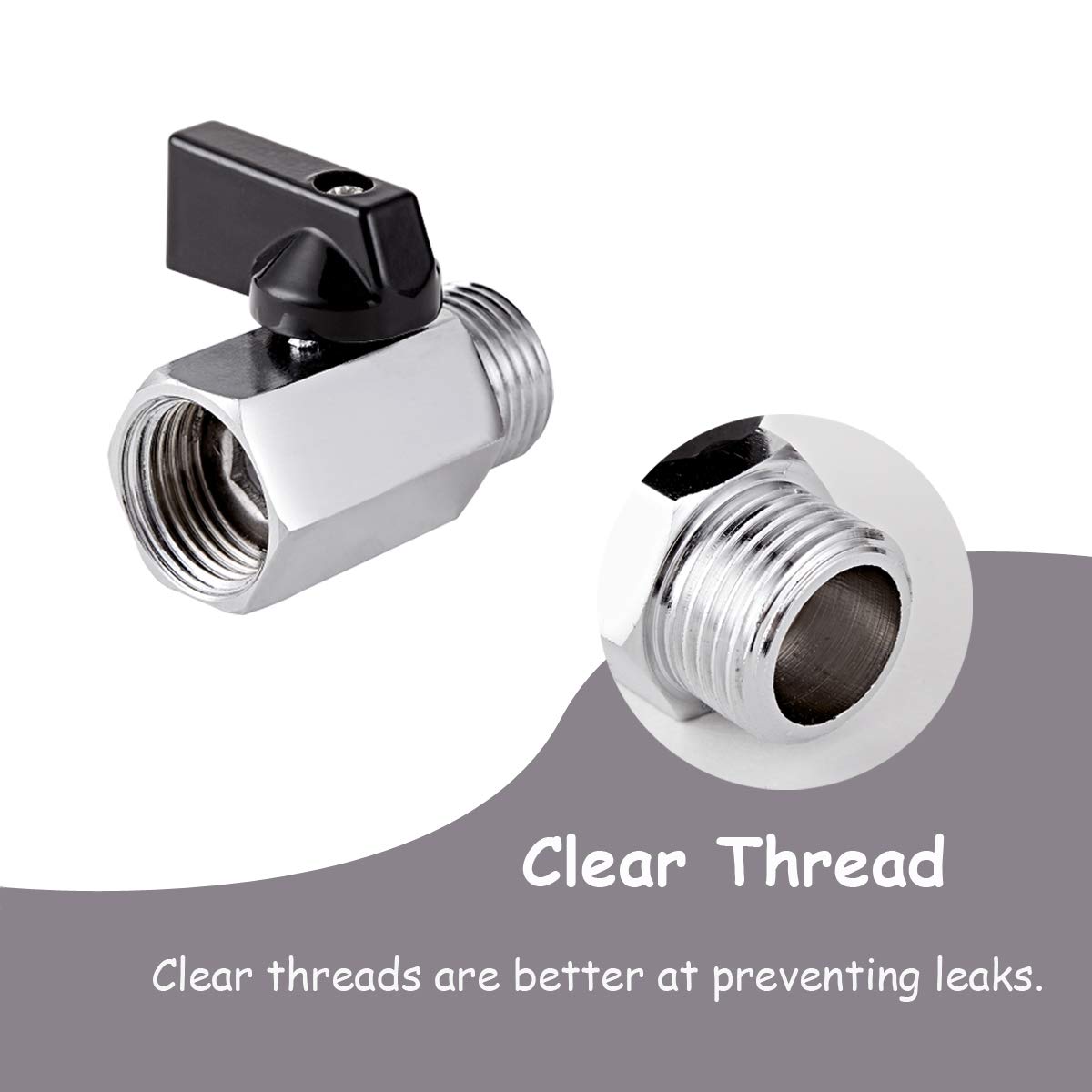 CPWUFIYD 2 Pack Brass Mini Ball Valve 1/2" NPT Female x Male Thread Shut-Off Valve