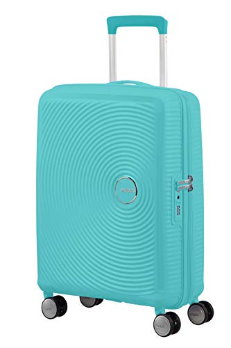 American Tourister Unisex_Adult Soundbox, Blue (Poolside Blue), Spinner S EXP (55 cm-41 L)