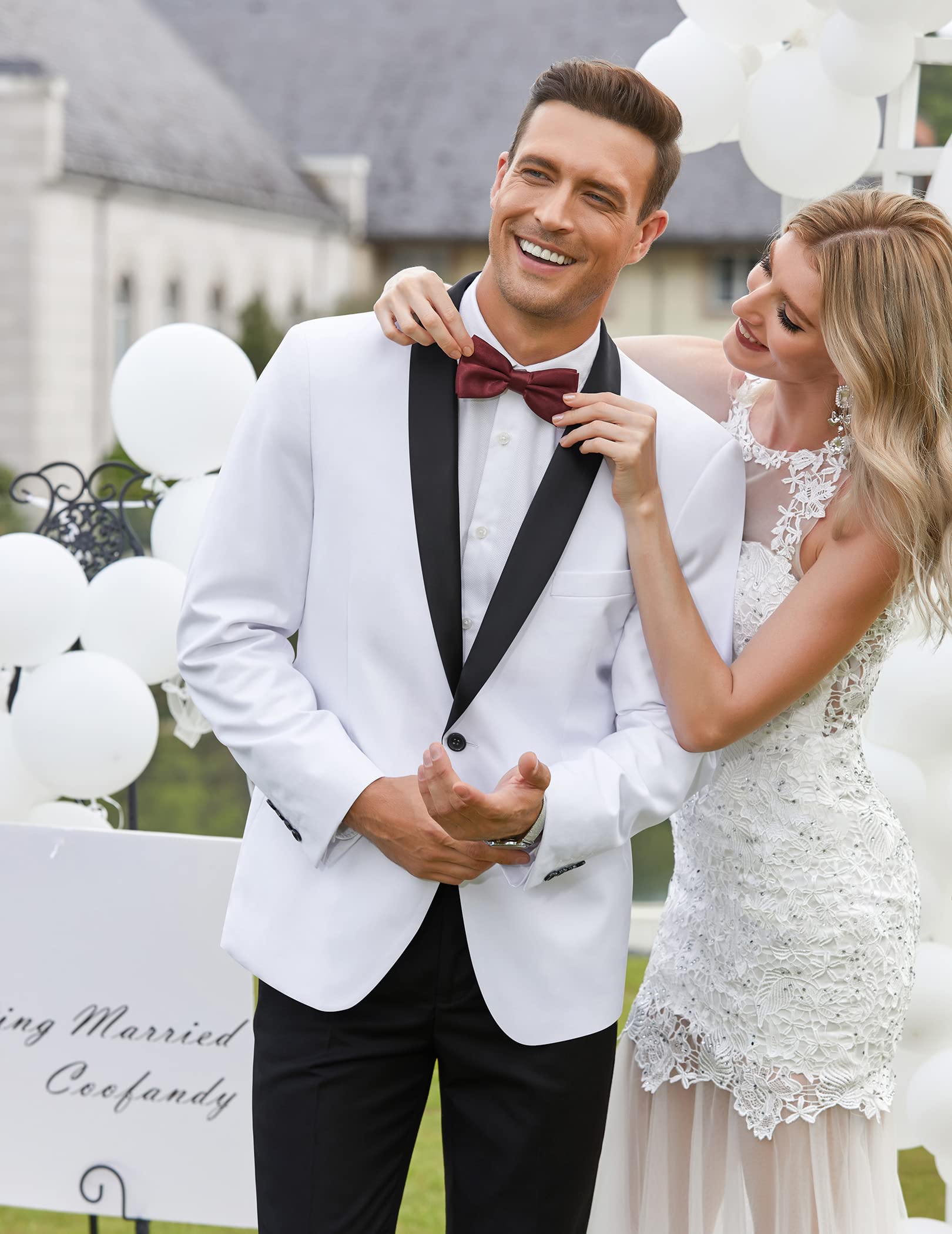 COOFANDY Men's Tuxedo Jacket Wedding Blazer One Button Dress Suit for Dinner Prom Party