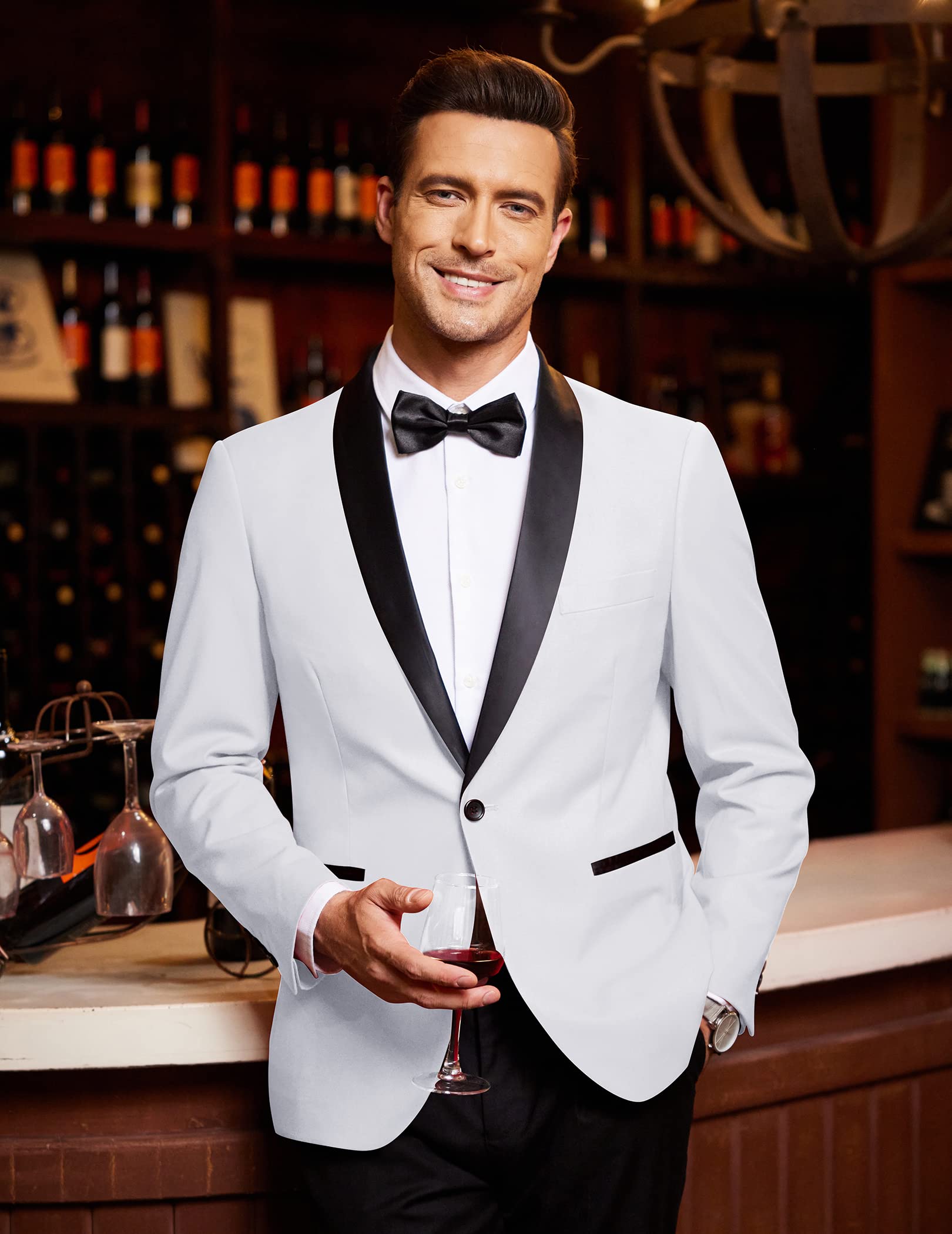 COOFANDY Men's Tuxedo Jacket Wedding Blazer One Button Dress Suit for Dinner Prom Party