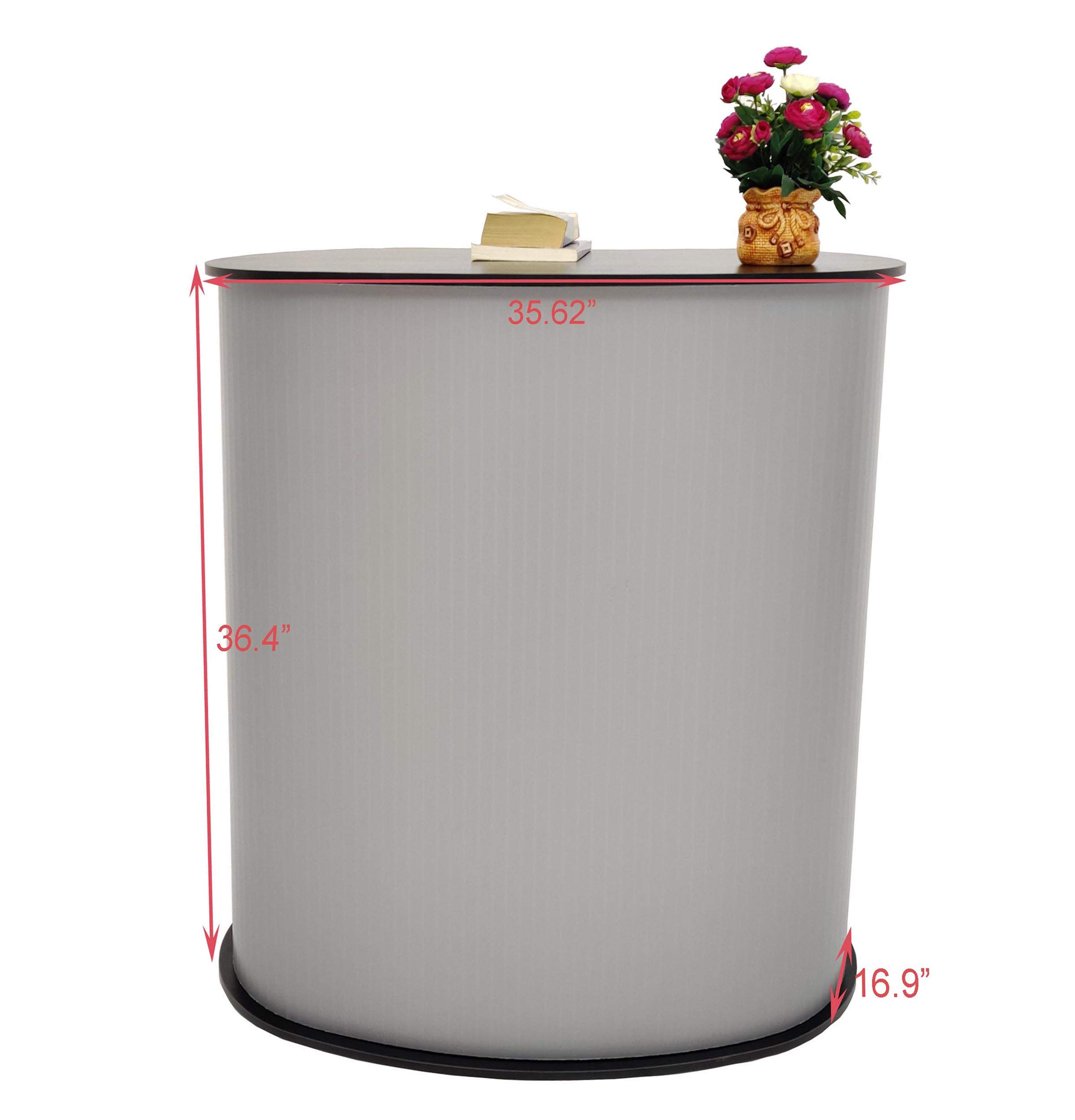 36.4" Tall X 35.6" Wide X 17" Deep Portable Lightweight Tradeshow Podium Lectern Pulpit Economy Event Party Wedding White Or Black Easy to Carry Speaker Organizer Table Countertop 15111-NPF