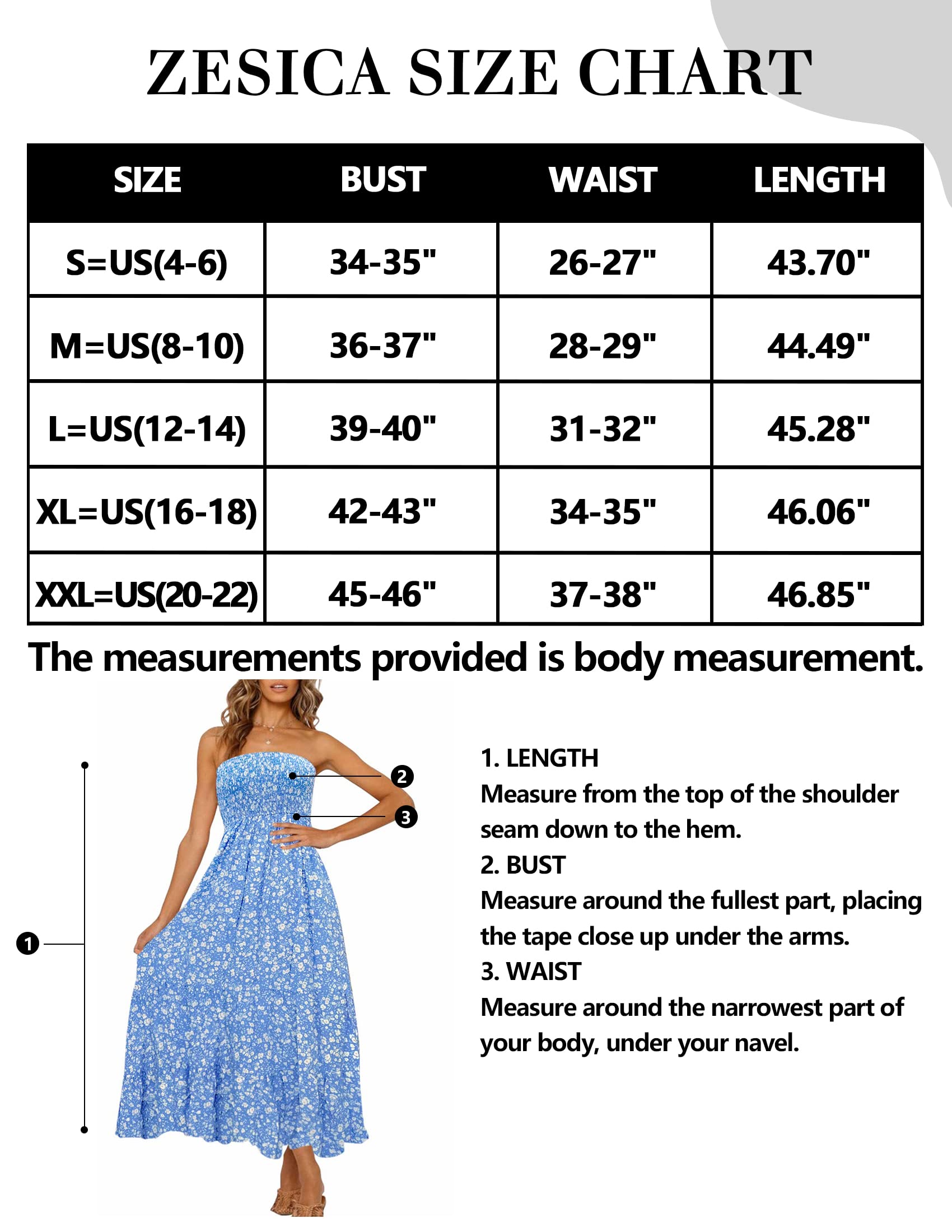 ZESICA Women's Summer Bohemian Floral Printed Strapless Beach Party Long Maxi Dress,Blue,Large