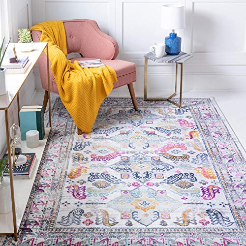 Rugs.com Budapest Collection Area Rug β 8' x 10' Multi Low-Pile Rug Perfect for Living Rooms, Large Dining Rooms, Open Floorplans