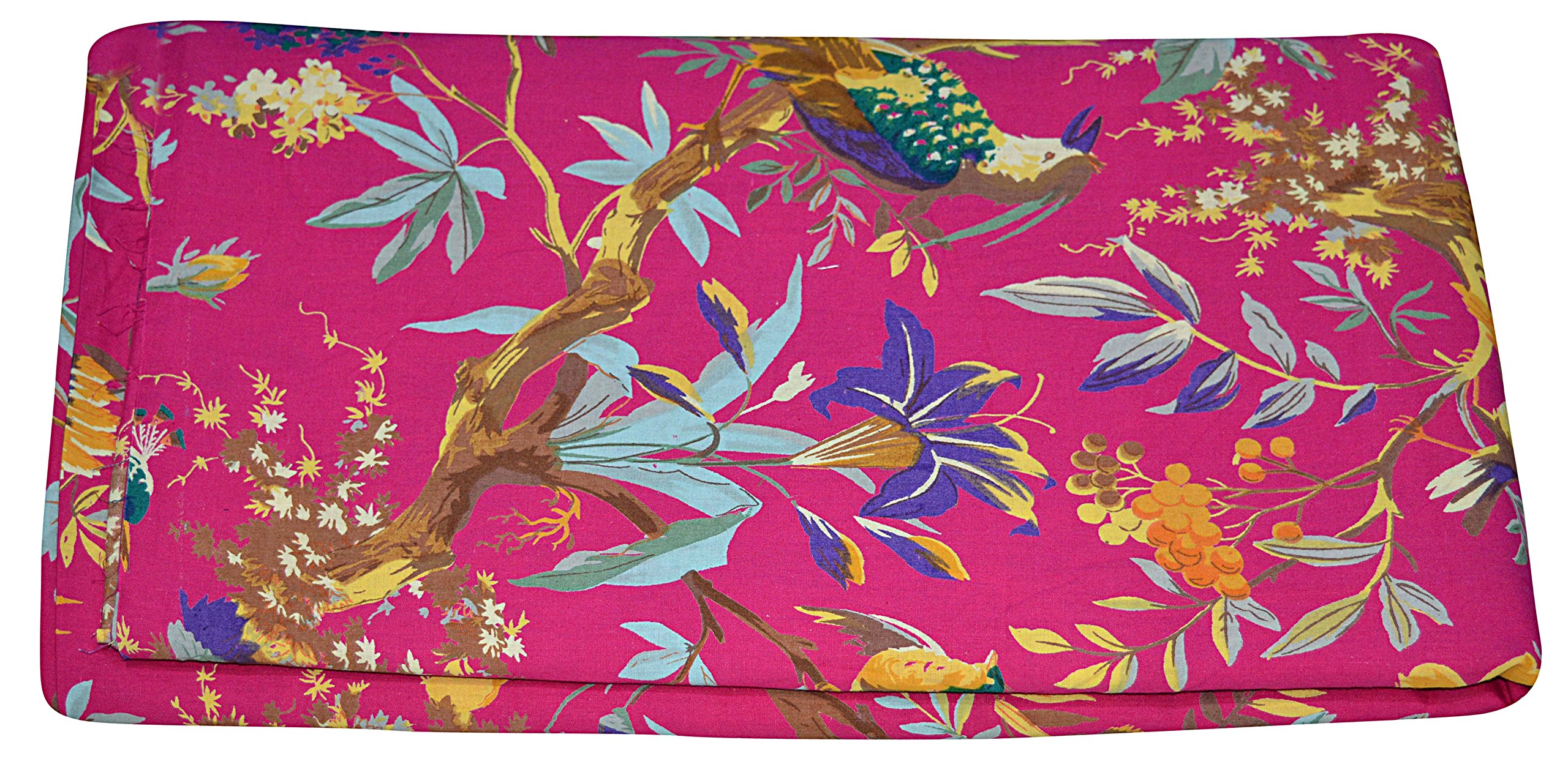 Maviss Homes Beautifuly Designed Dress Making Hand Block Printed Fabric |Indian Cotton Craft Sewing Material Supplies | Fabric for Quilt Making | 5 Yard; Pink
