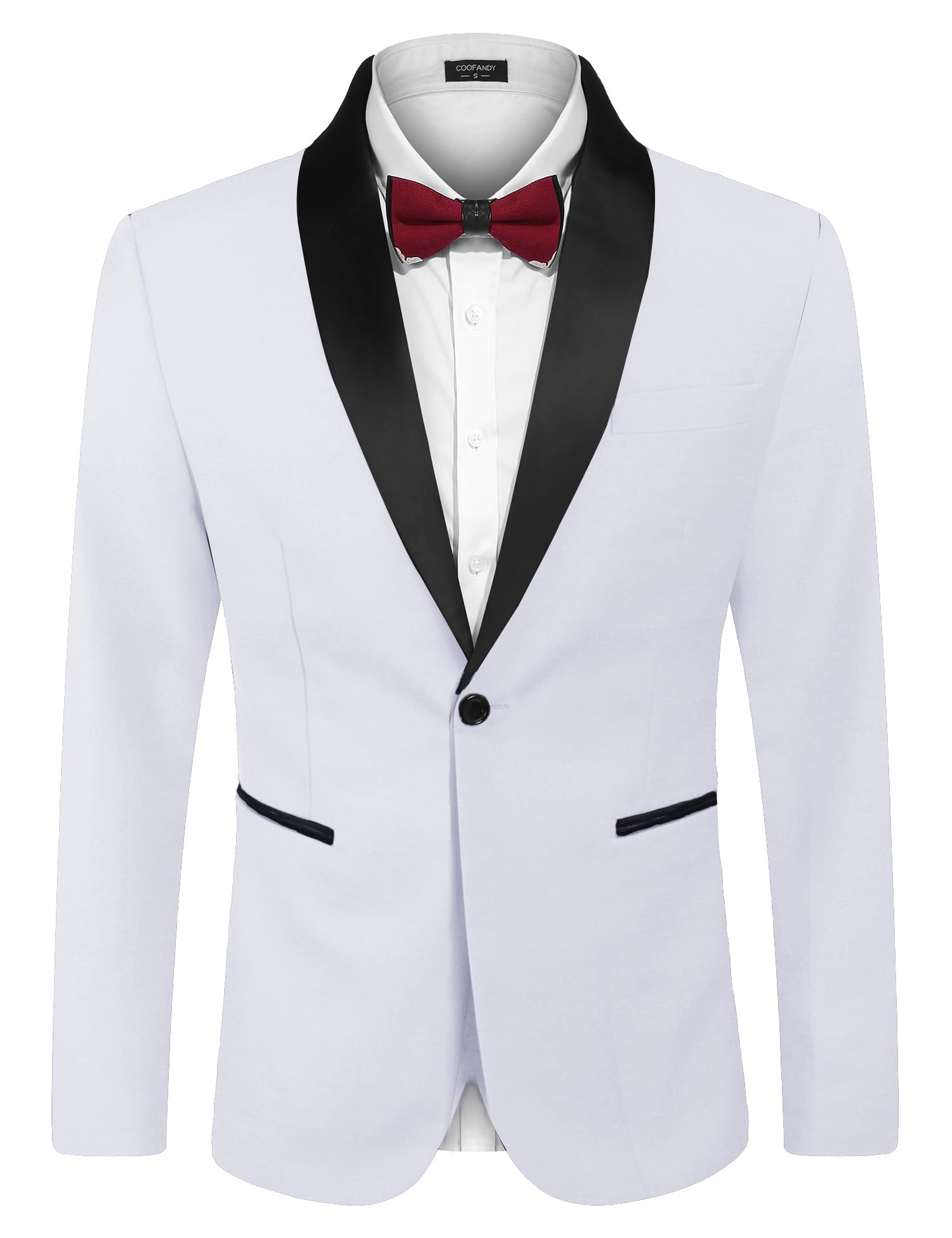COOFANDY Men's Tuxedo Jacket Wedding Blazer One Button Dress Suit for Dinner Prom Party