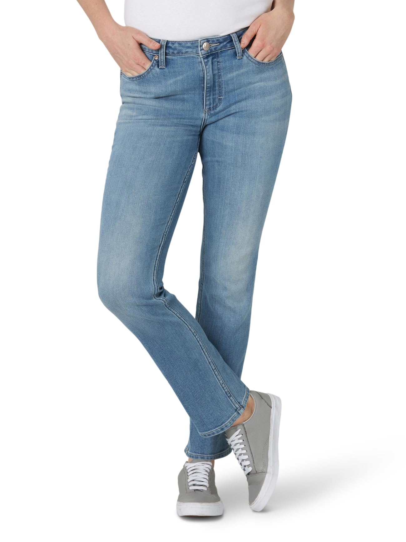 Lee Women's Legendary Mid Rise Straight Leg Jean Anchor 16 Short