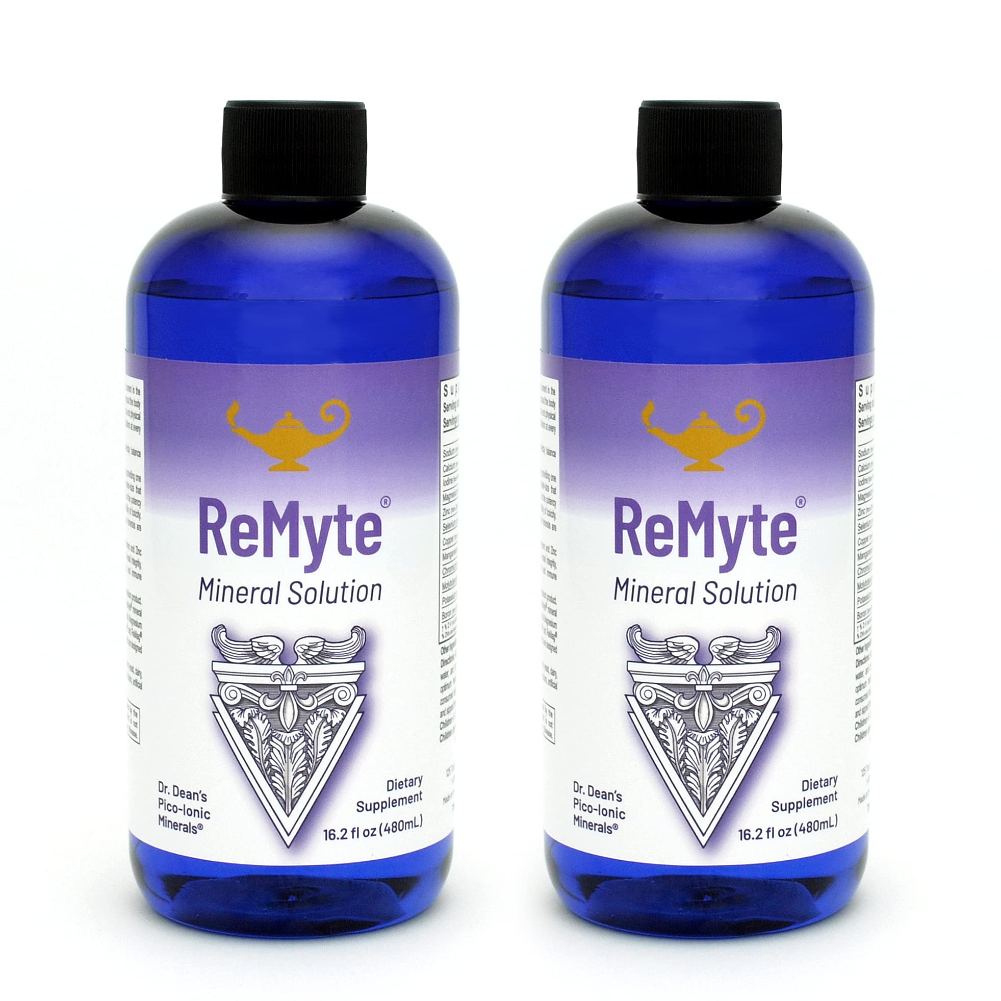 RnA ReSet - ReMyte Electrolyte Mineral Solution, Liquid Multi Mineral, 12 Minerals Including Iodine, Selenium, Zinc, Magnesium, Boron, 480 ml - by Dr. Carolyn Dean (2-Pack)