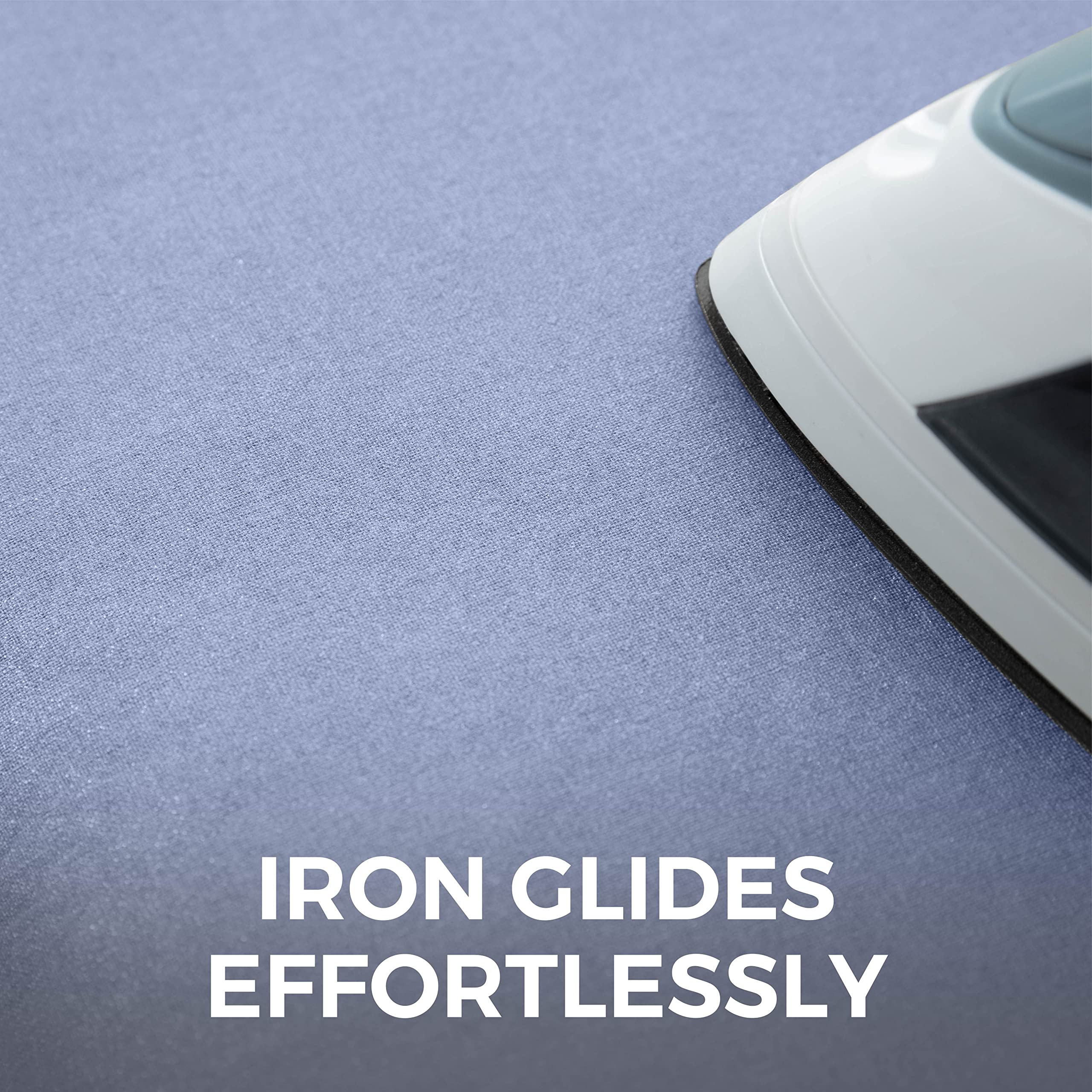 HOME GENIE Ironing Board Cover, Silicone Coating, Full Size Scorch Resistant Padding, Elastic Edge Heavy Duty Iron Pad Covers Standard Boards, Hook and Loop Fastener Strap Extra Thick, Blue 15" x 54"