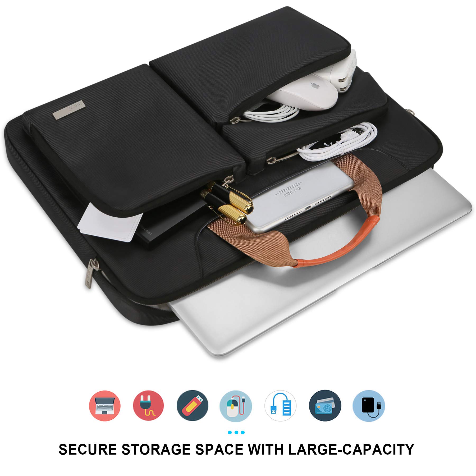 Lacdo 360° Protective Laptop Shoulder Bag, 14 inch Laptop Bag for 14 inch New MacBook Pro M4/M3/M2/M1 Chips Pro Max A3112 A3401 A3185 A2918 A2992 A2779 A2442 2024-2021 Computer Messenger Bag, Gray