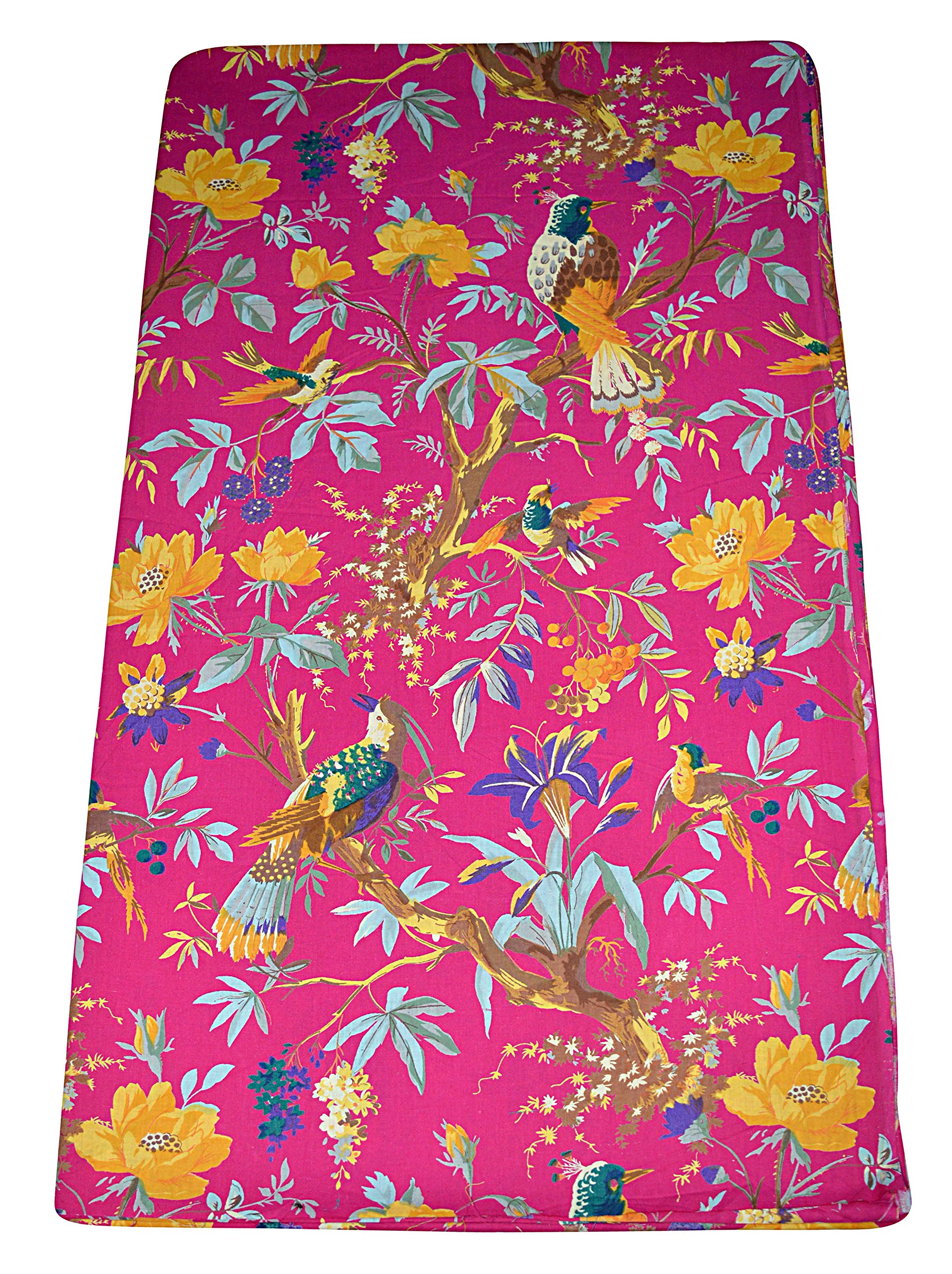 Maviss Homes Beautifuly Designed Dress Making Hand Block Printed Fabric |Indian Cotton Craft Sewing Material Supplies | Fabric for Quilt Making | 5 Yard; Pink