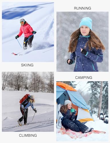 TBMPOY Women's Warm Winter Coats Waterproof Windproof Snow Jackets Insulated Fleece Rain Jacket for Skiing Outdoor Rose S