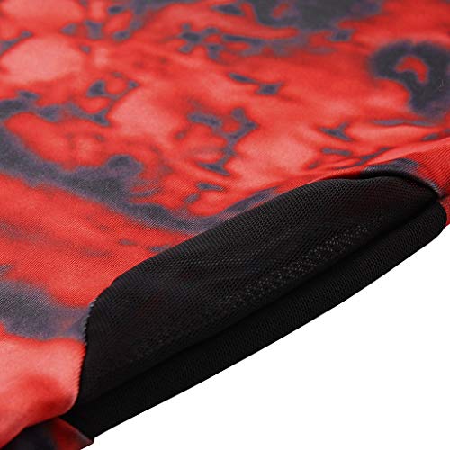 Aniywn Women's Gothic Lace Up Leggings Skinny Pants High Waist Slim Rocker Distressed Punk Leggings Red