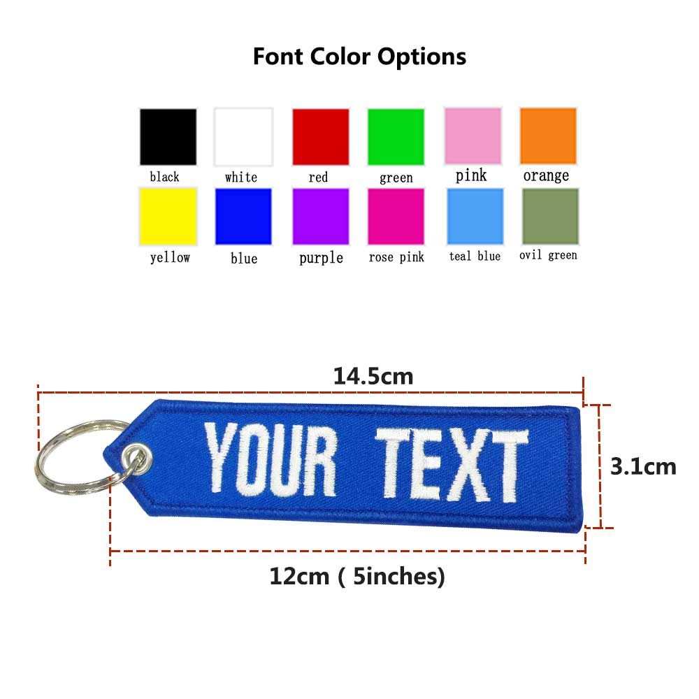 Graceful life Custom keychain,personalized keychains tag for motorcycles cars ATV scooters,embroidery key chain