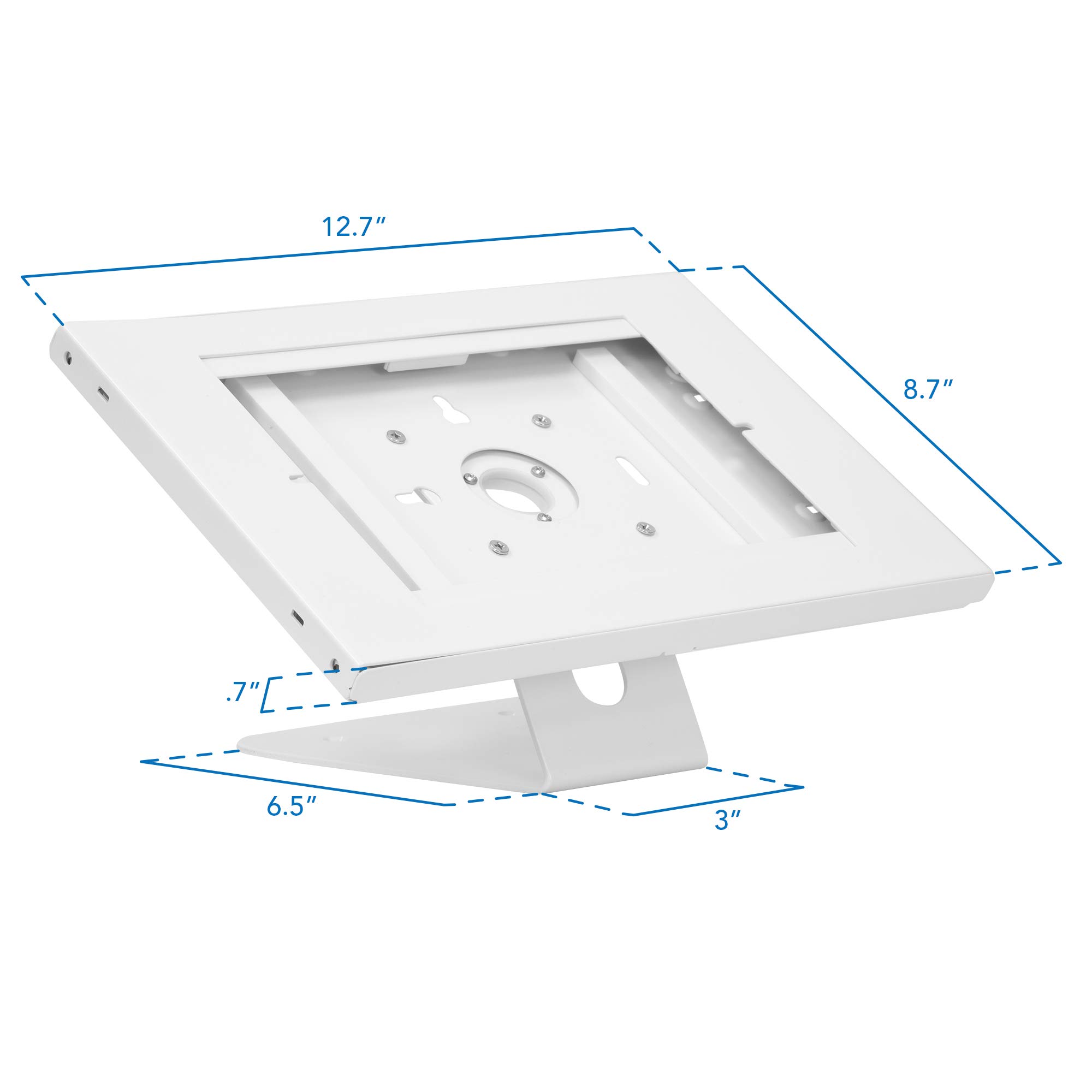 Mount-It! Anti-Theft Tablet Kiosk | Locking Tablet Enclosure with Counter Top and Wall Mount Base | Compatible with iPad 9.7, 10.2, 10.5 & Galaxy Tab A 10.1(2019) | MI-3775W