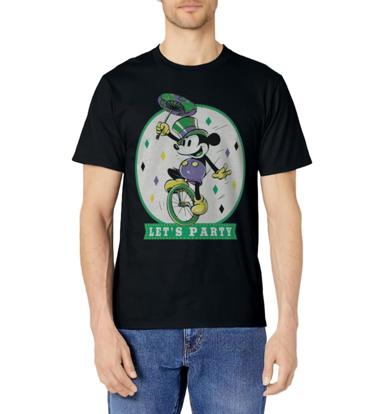 Disney Mickey Mouse Let's Party Mardi Gras Vintage T-Shirt