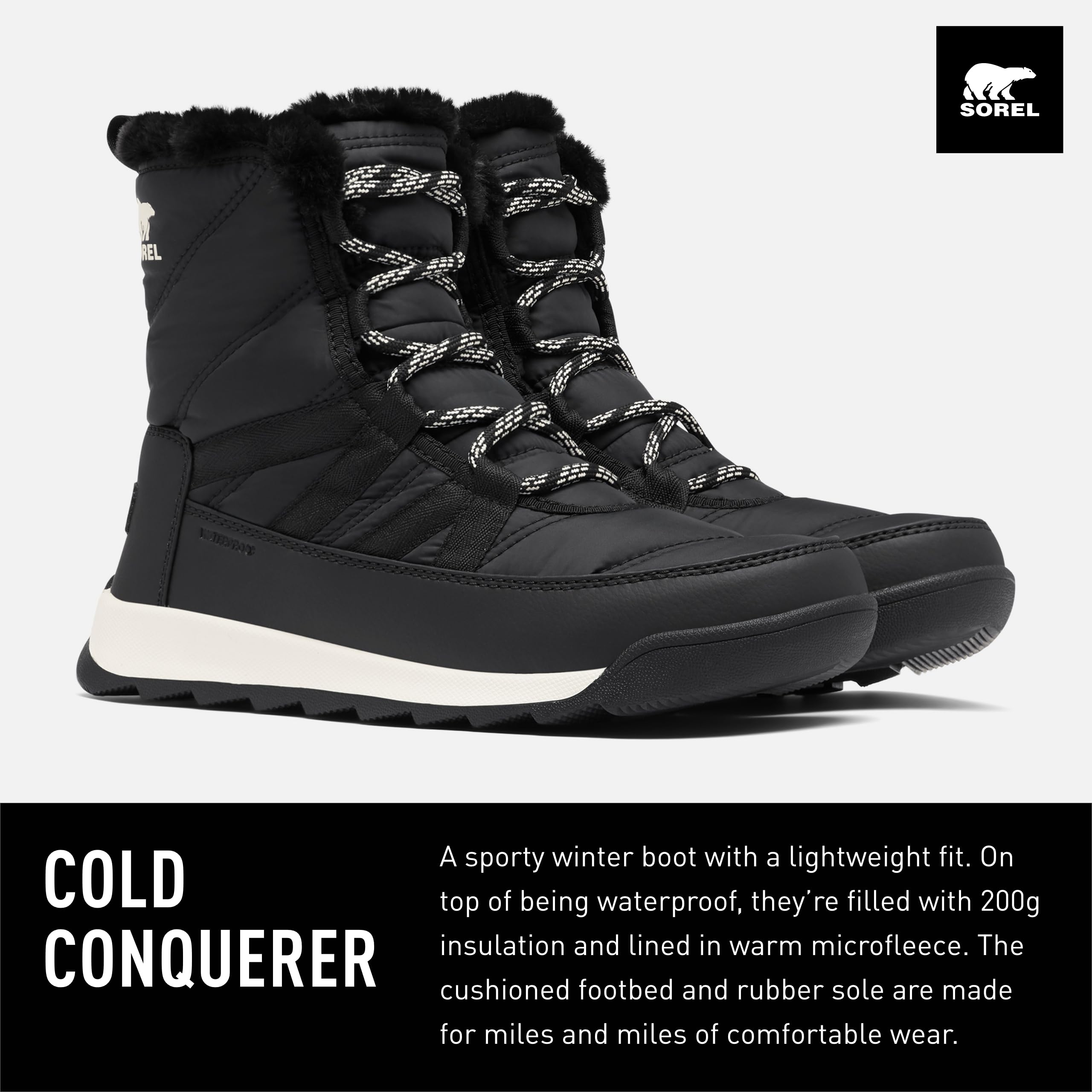 Sorel Whitney II Short Lace Waterproof Women's Boots - Black - Size 10