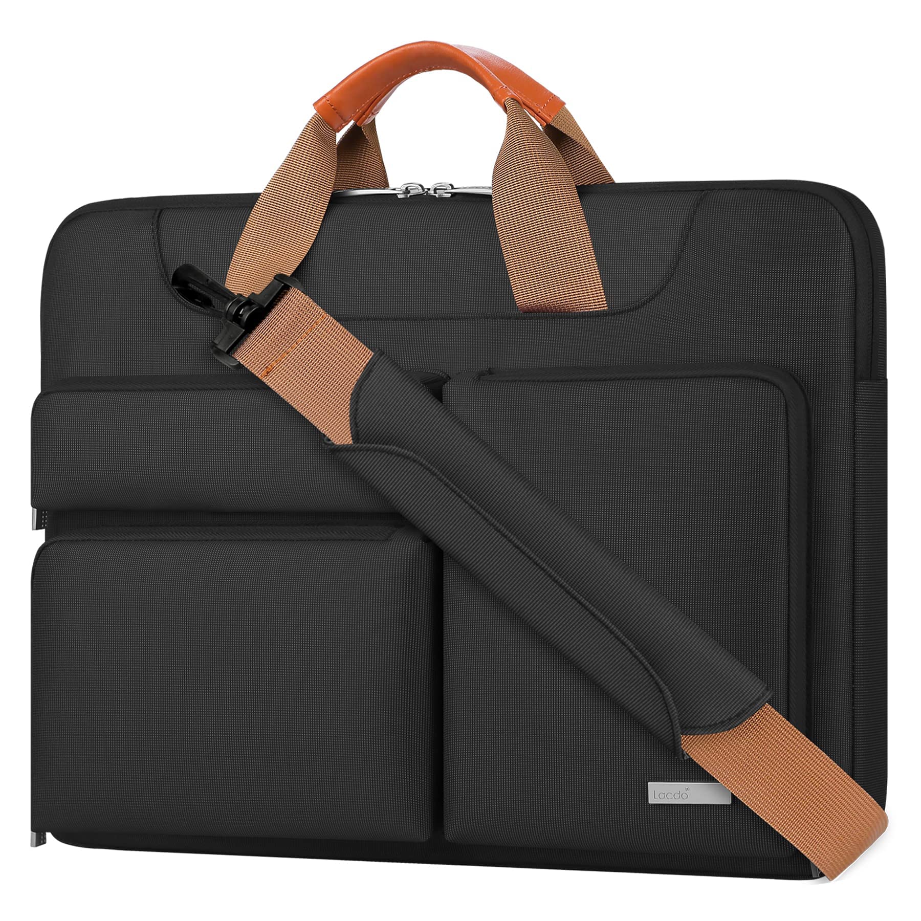Lacdo 360° Protective Laptop Shoulder Bag, 14 inch Laptop Bag for 14 inch New MacBook Pro M4/M3/M2/M1 Chips Pro Max A3112 A3401 A3185 A2918 A2992 A2779 A2442 2024-2021 Computer Messenger Bag, Gray