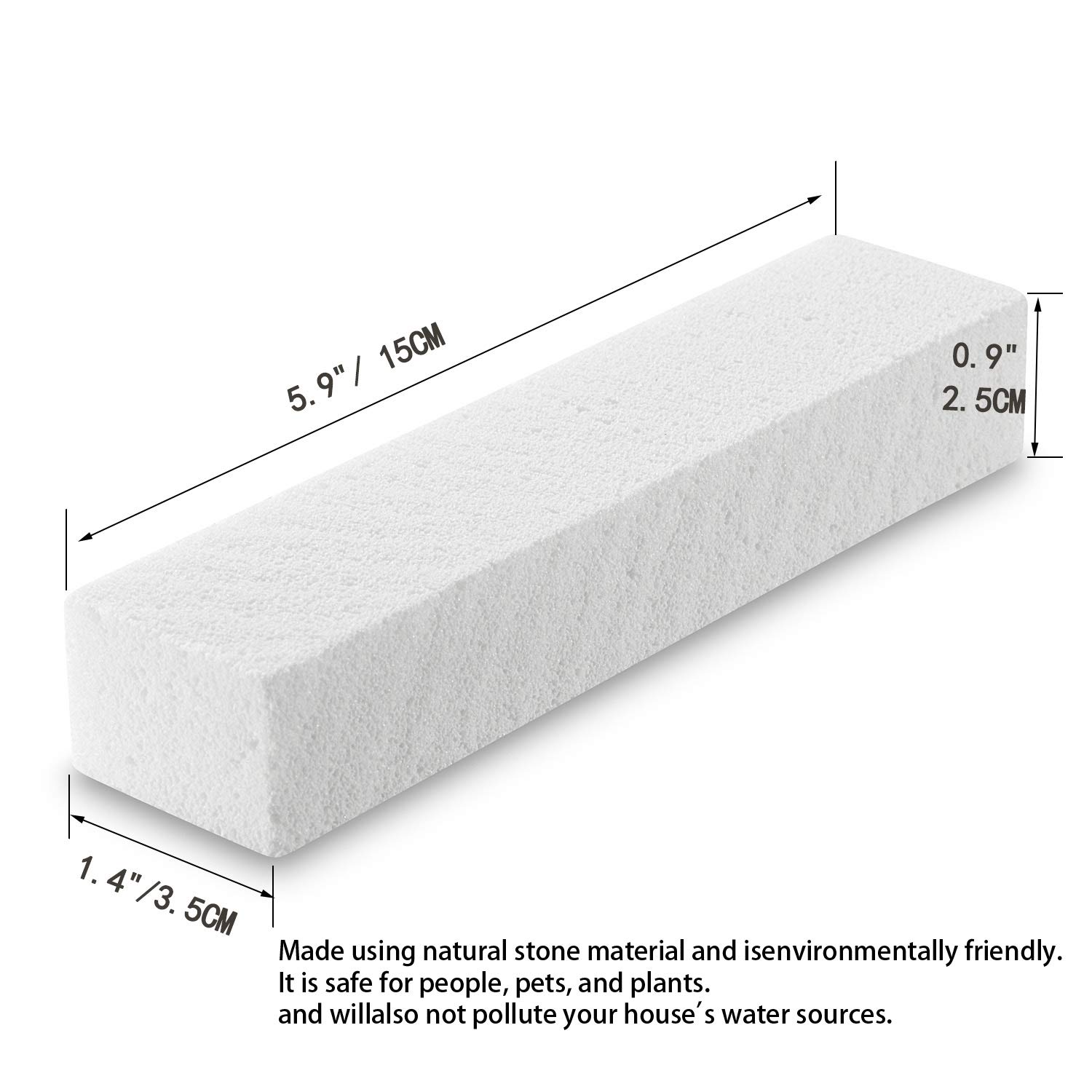 FALAMON 6 Pack Pumice Stone for Toilet Bowl Cleaning, Scouring Stick Remove Hard Water Rings, Calcium Buildup and Rust, Pumice Cleaning Bar for Tile Bath-tub