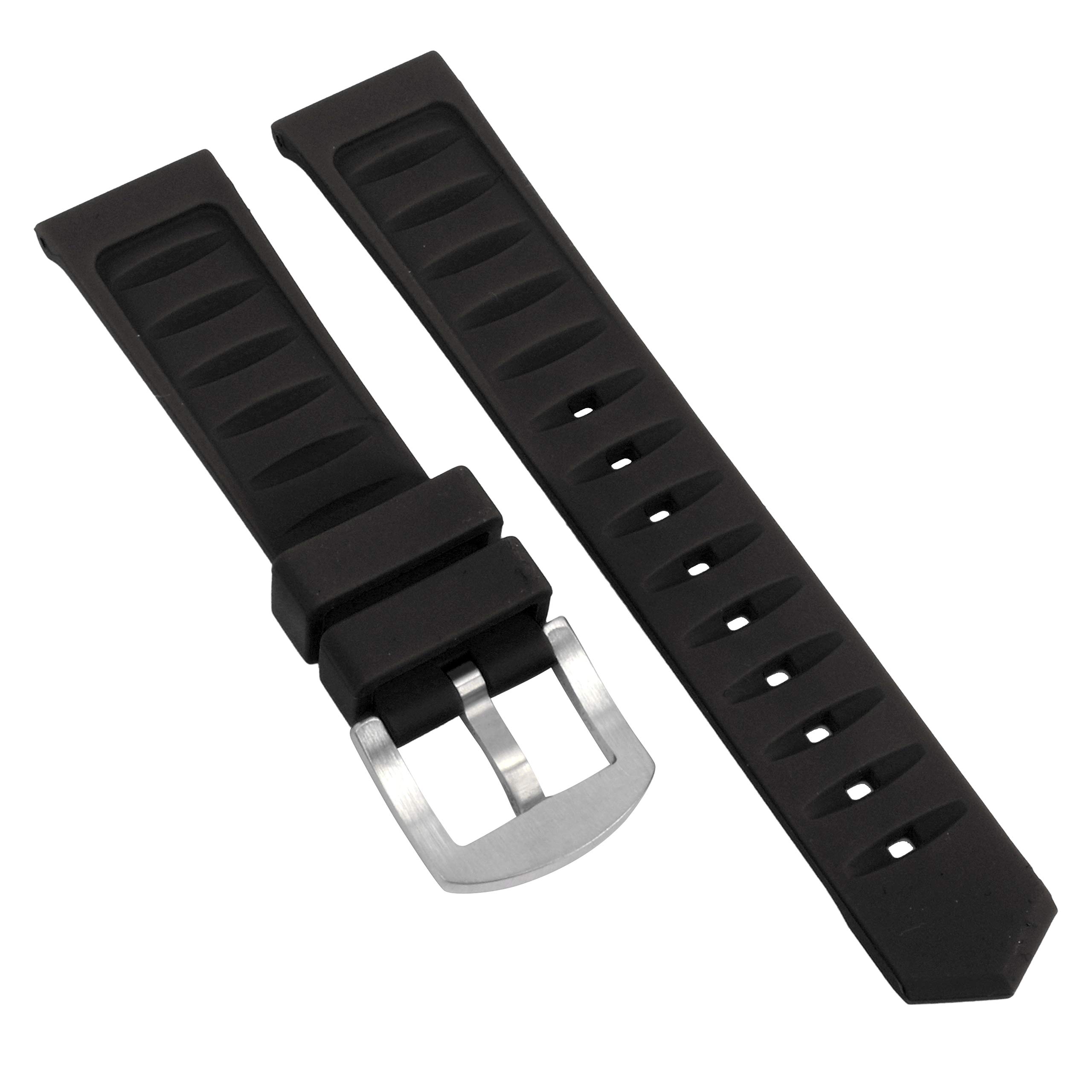20mm Soft Rubber Strap Black Watch Band for TAG HEUER Formula F-1 Aquaracer by Vintage.G