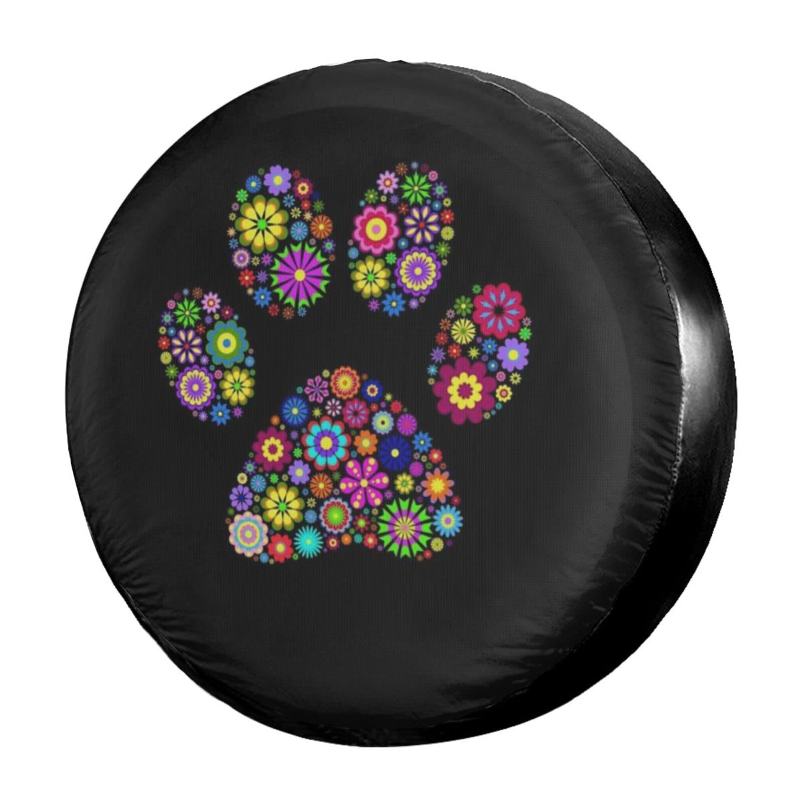 Foruidea Animal Paw Print Spare Tire Cover Dust-Proof Wheel Tire Cover Fit Trailer, RV, SUV and Many Vehicle 17 Inch