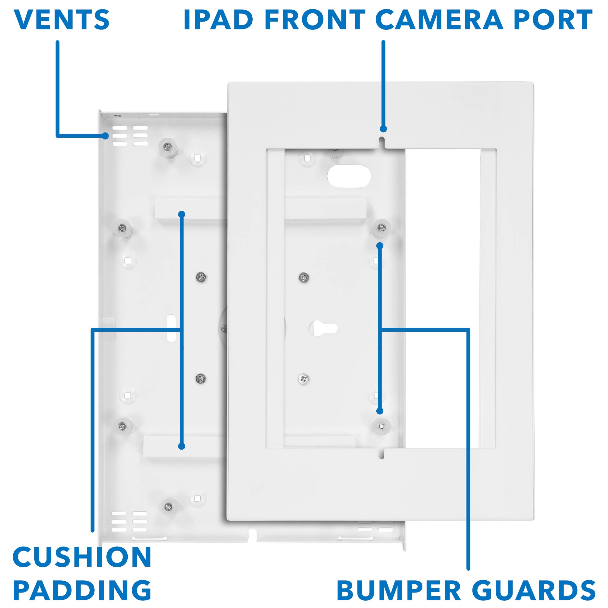 Mount-It! Anti-Theft Tablet Kiosk | Locking Tablet Enclosure with Counter Top and Wall Mount Base | Compatible with iPad 9.7, 10.2, 10.5 & Galaxy Tab A 10.1(2019) | MI-3775W
