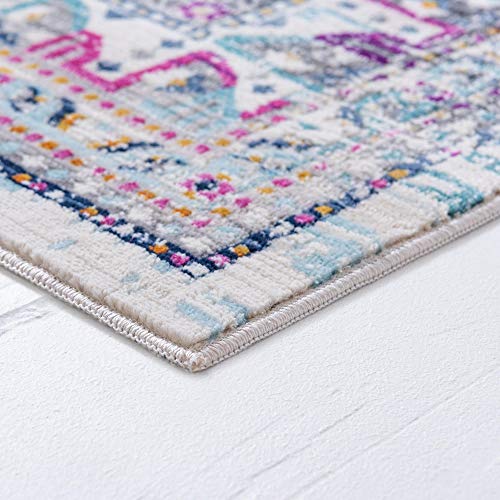 Rugs.com Budapest Collection Area Rug β 8' x 10' Multi Low-Pile Rug Perfect for Living Rooms, Large Dining Rooms, Open Floorplans
