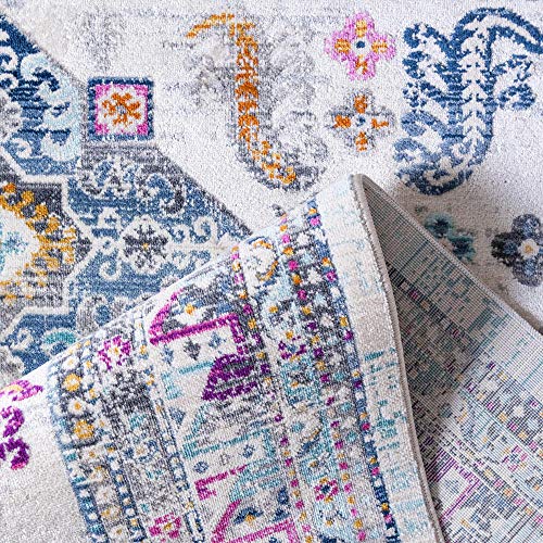 Rugs.com Budapest Collection Area Rug β 8' x 10' Multi Low-Pile Rug Perfect for Living Rooms, Large Dining Rooms, Open Floorplans