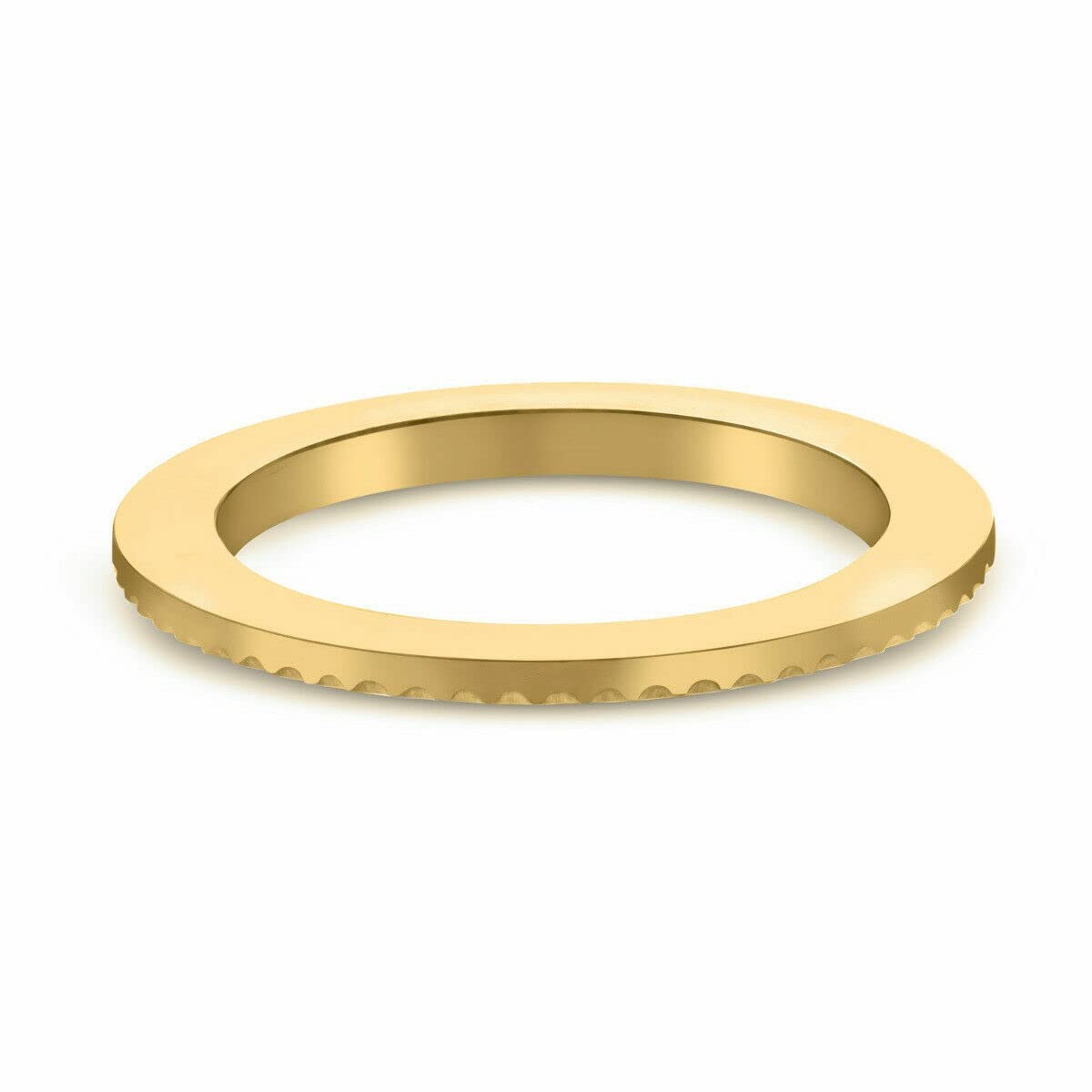 Ewatchparts 3ct Channel Set Diamond Bezel 18K Yellow Gold Compatible With Rolex Submariner, GMT Master 2 With Ridge